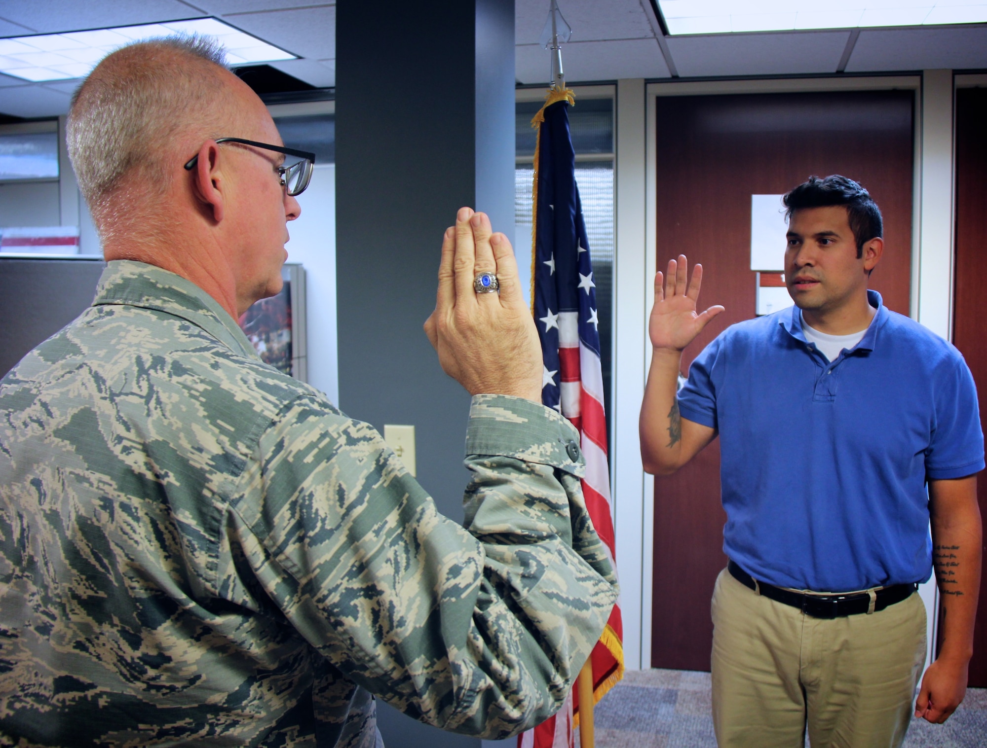 Joining the unit with oath and raised hand > 932nd Airlift Wing ...