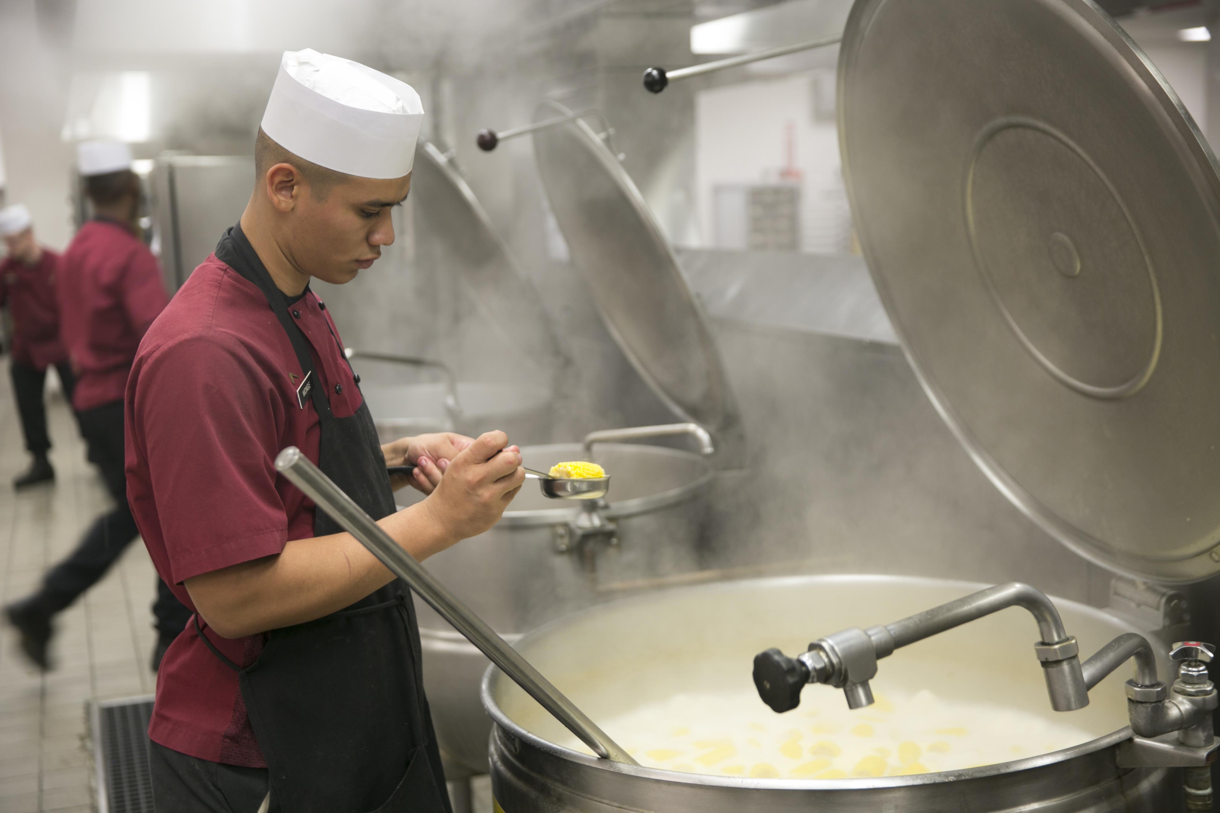 Combat Center Marines prepare Corps' 242nd birthday meal