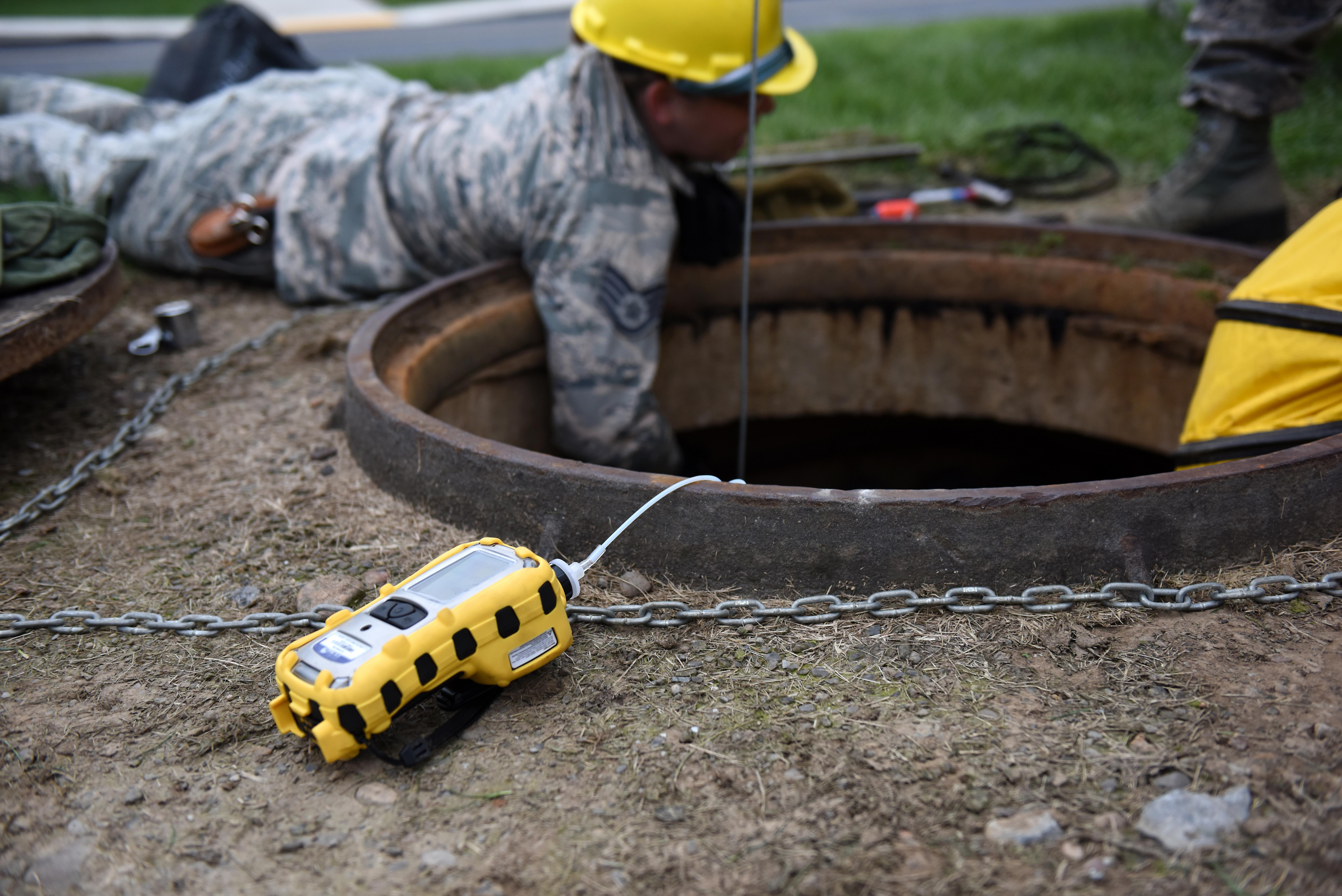 211th Engineering Installation Squadron Airmen install fiber optic ...