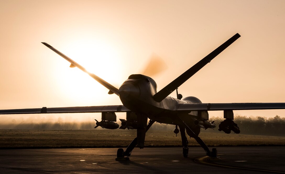 MQ-9 Reaper sits on the flight line