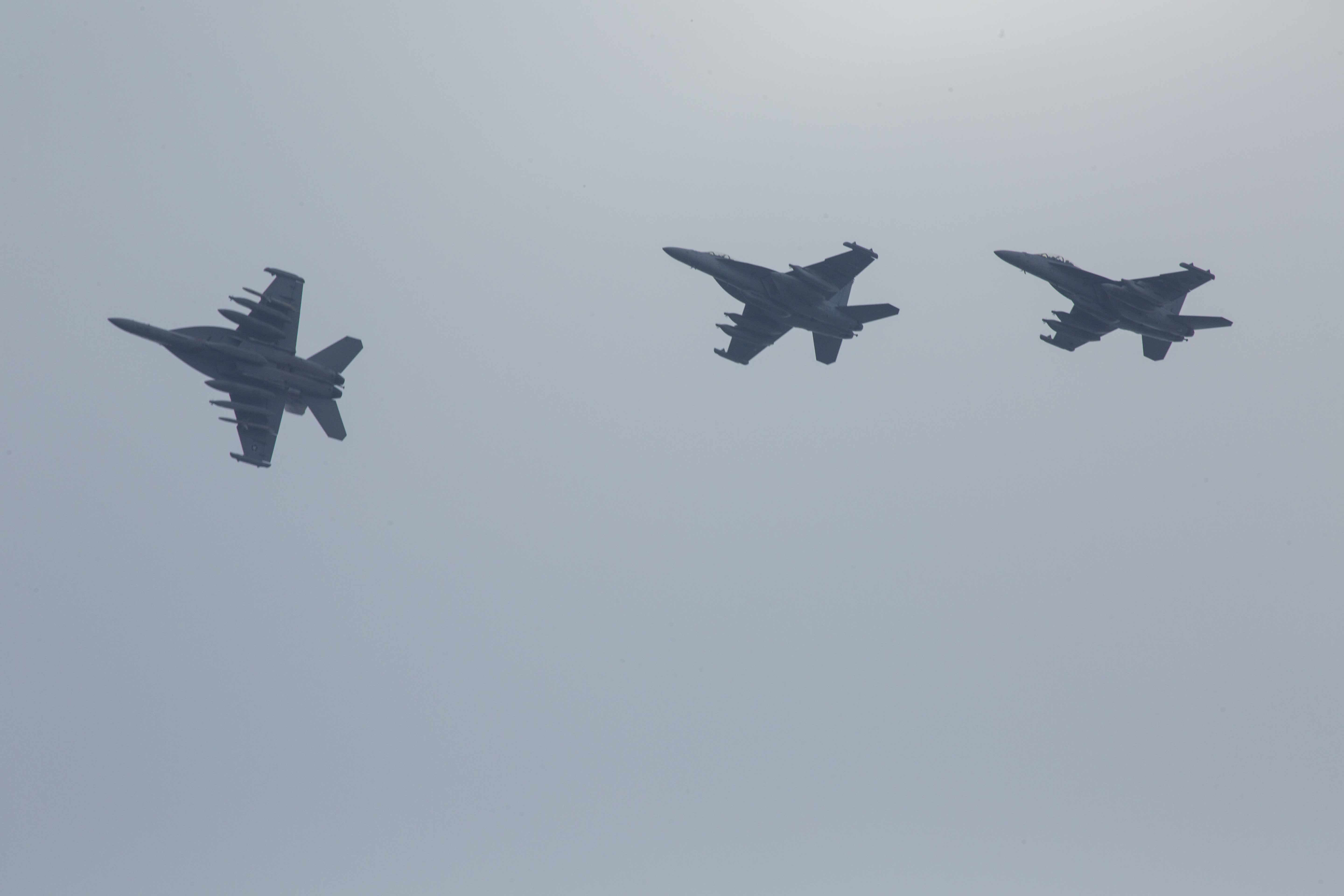 Initial Japan-Based Carrier Air Wing-5 Jet Squadrons Fly-in to Marine ...