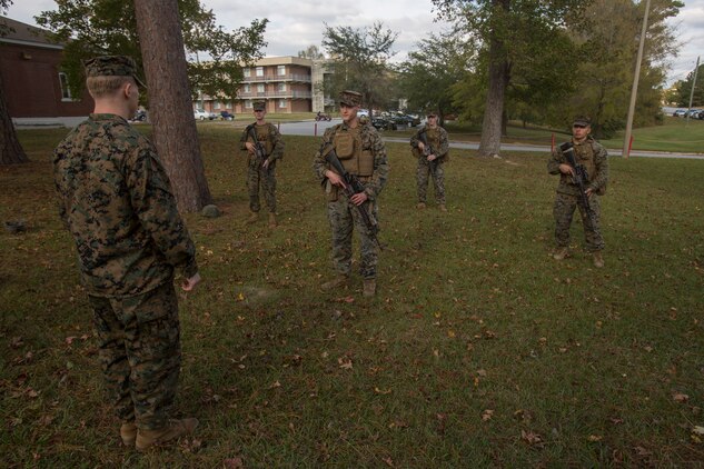 Marine infantryman train artillerymen in advanced patrolling ahead of ...