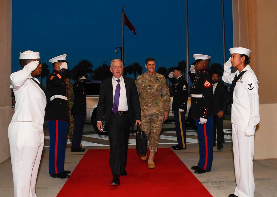SecDef arrives at US Central Command HQ