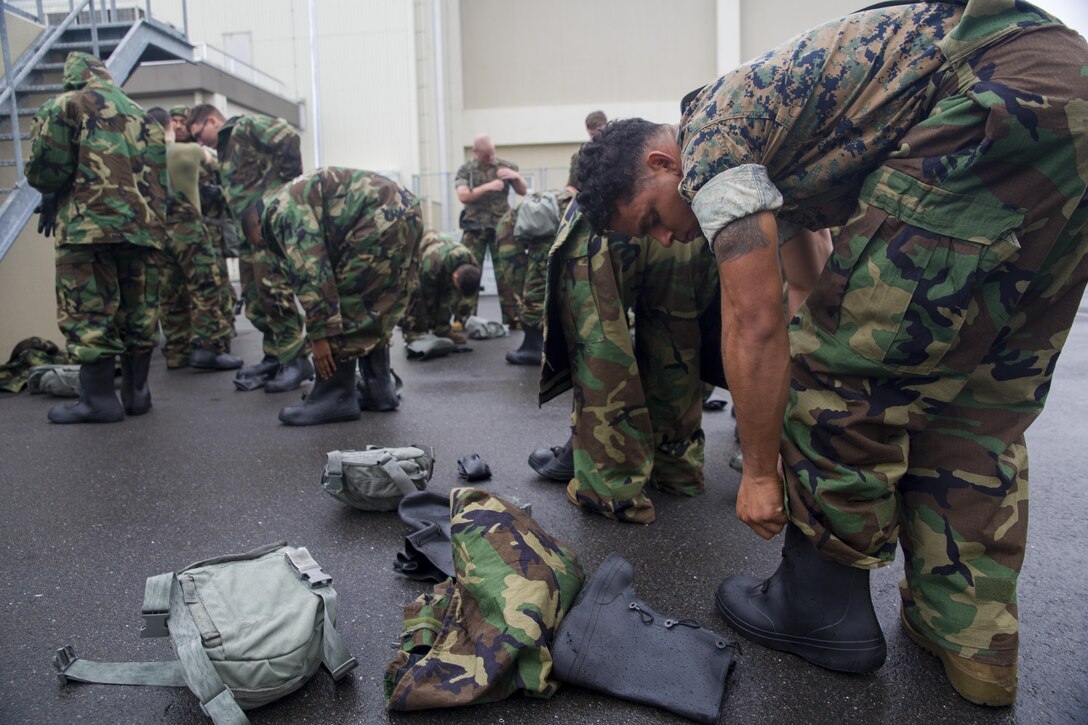 Marines prepare for chemical hazards
