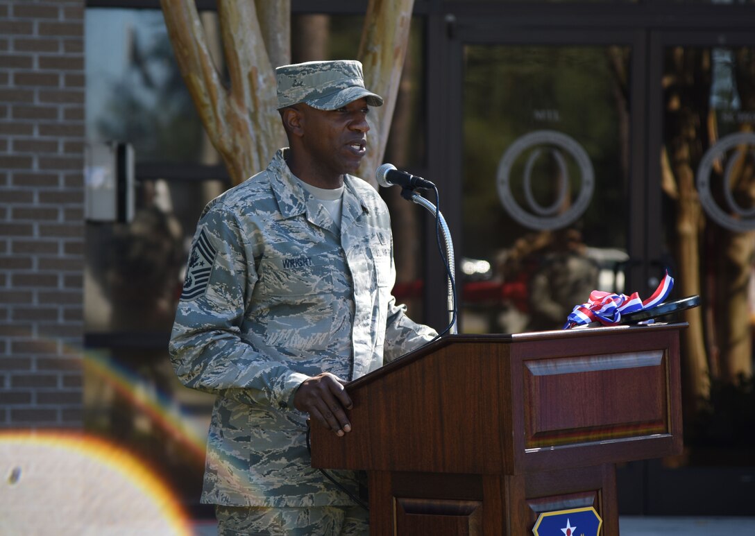 CMSAF Kaleth O. Wright tours Keesler AFB