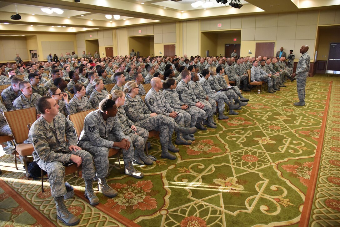 CMSAF Kaleth O. Wright tours Keesler AFB
