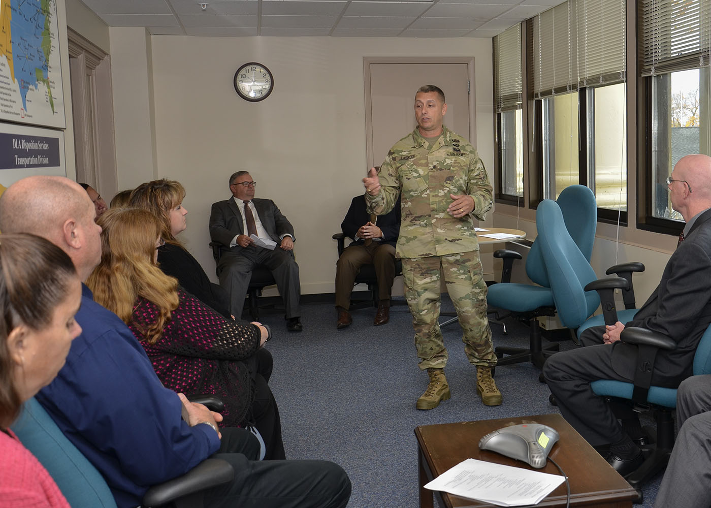 Distribution commanding general visits Disposition Services headquarters