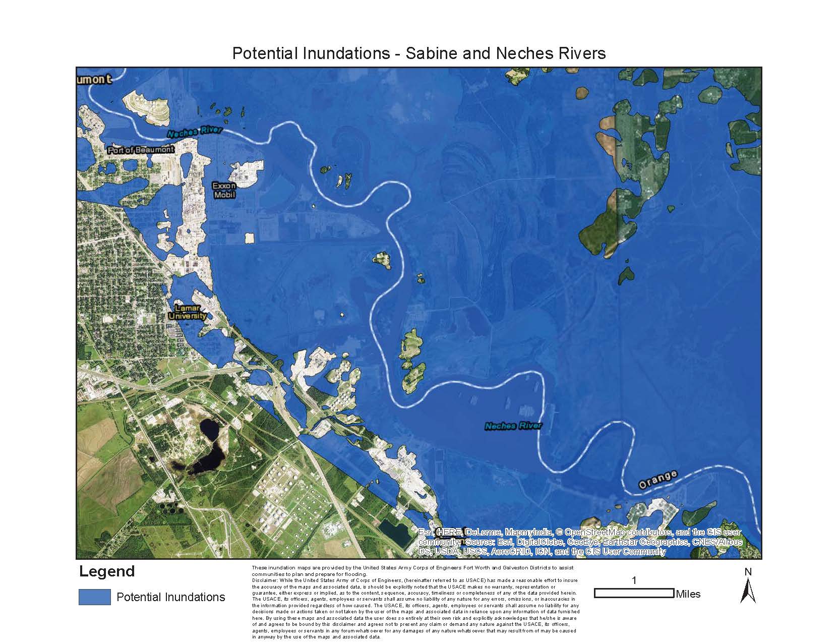 Sabine and Neches rivers potential flood maps > Galveston District ...