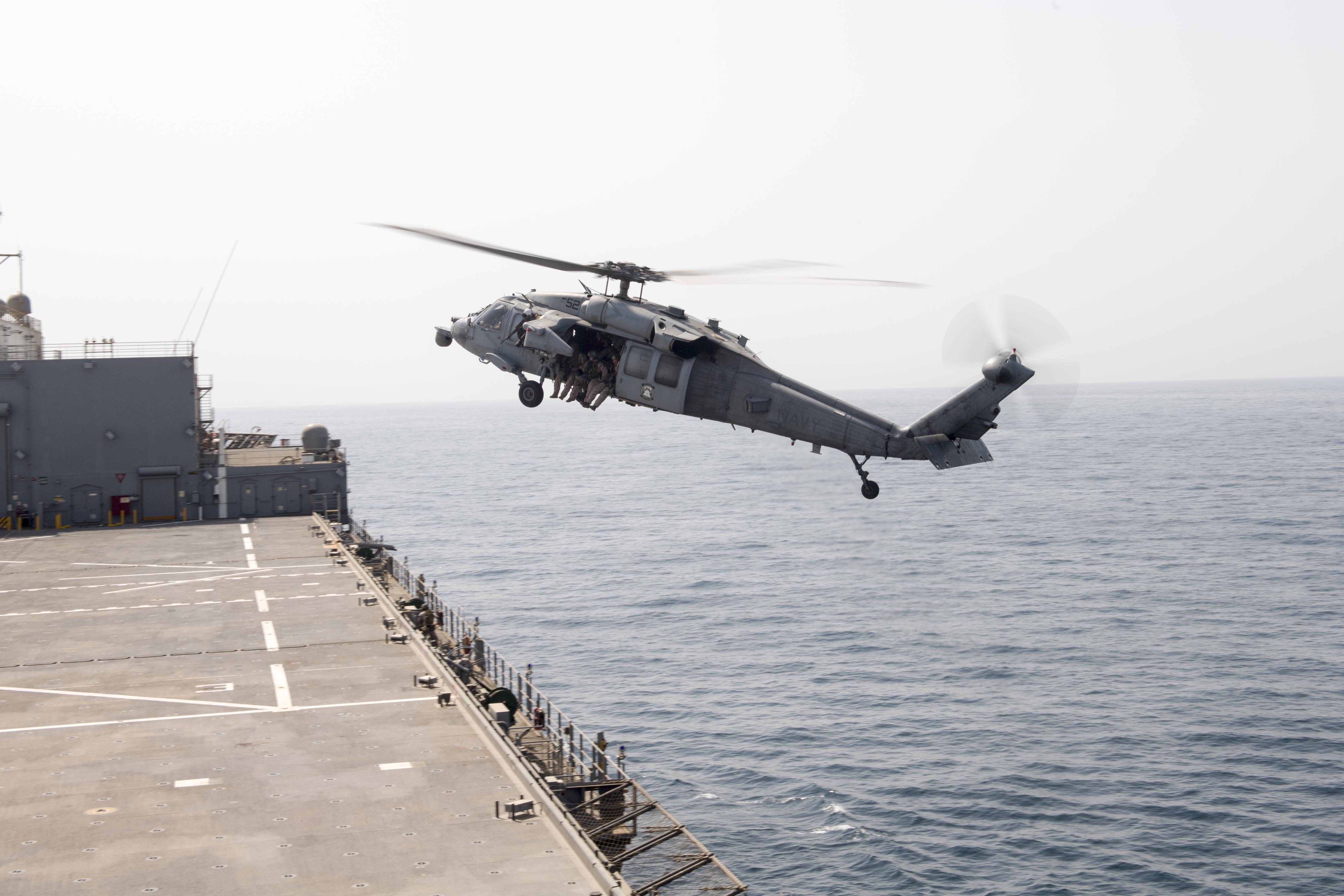 15th MEU Marines assigned to the USS Pearl Harbor perform VBSS aboard ...