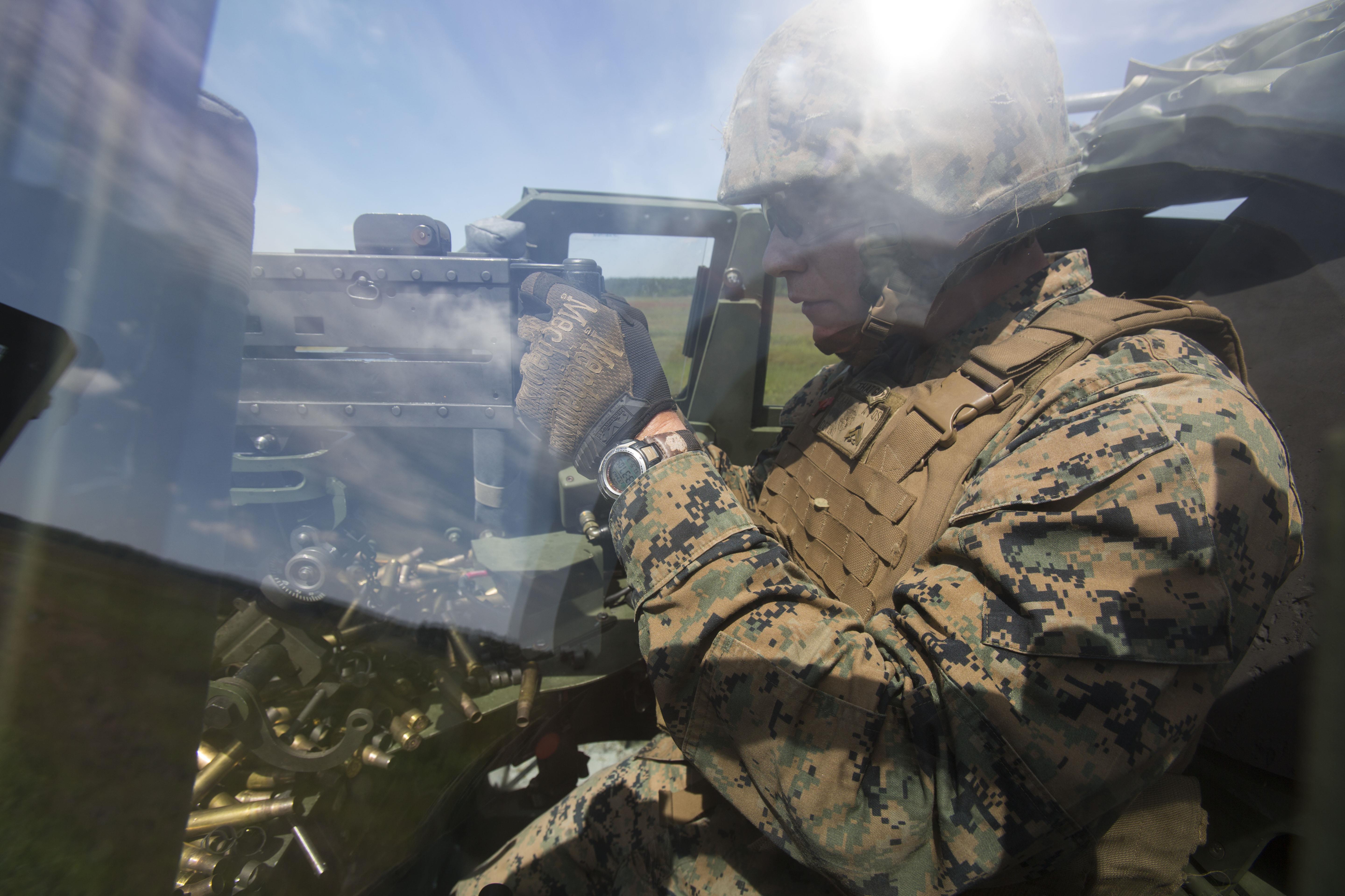 Aiming for excellence: Motor T Marines shoot Gunnery Table five range