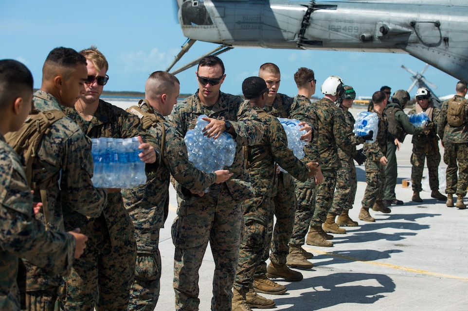 26th Marine Expeditionary Unit stages and distributes relief supplies ...