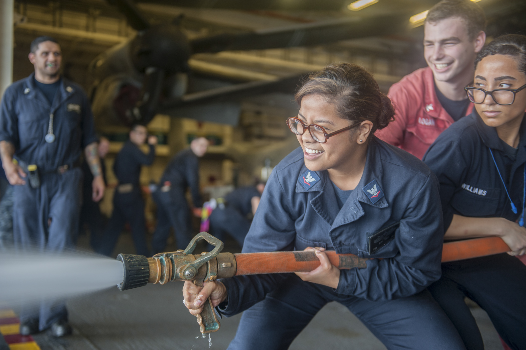 USS America Sailors conduct damage control training