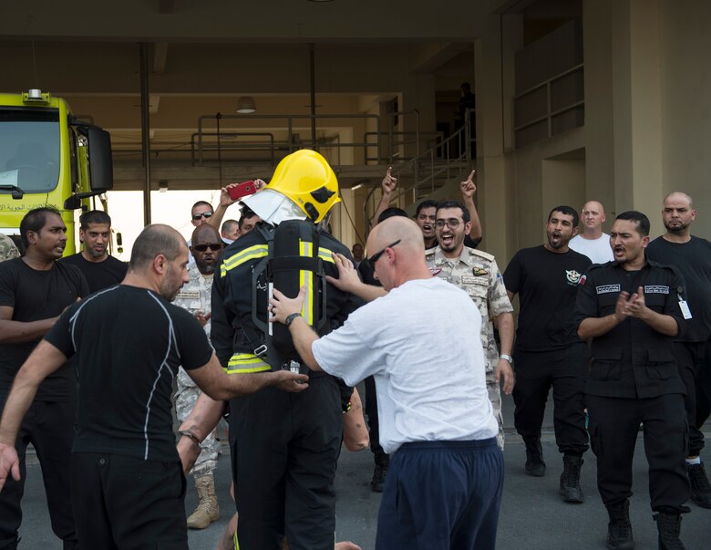 Firefighters with the U.S. Air Force and Qatar Emiri Air Force complete ...