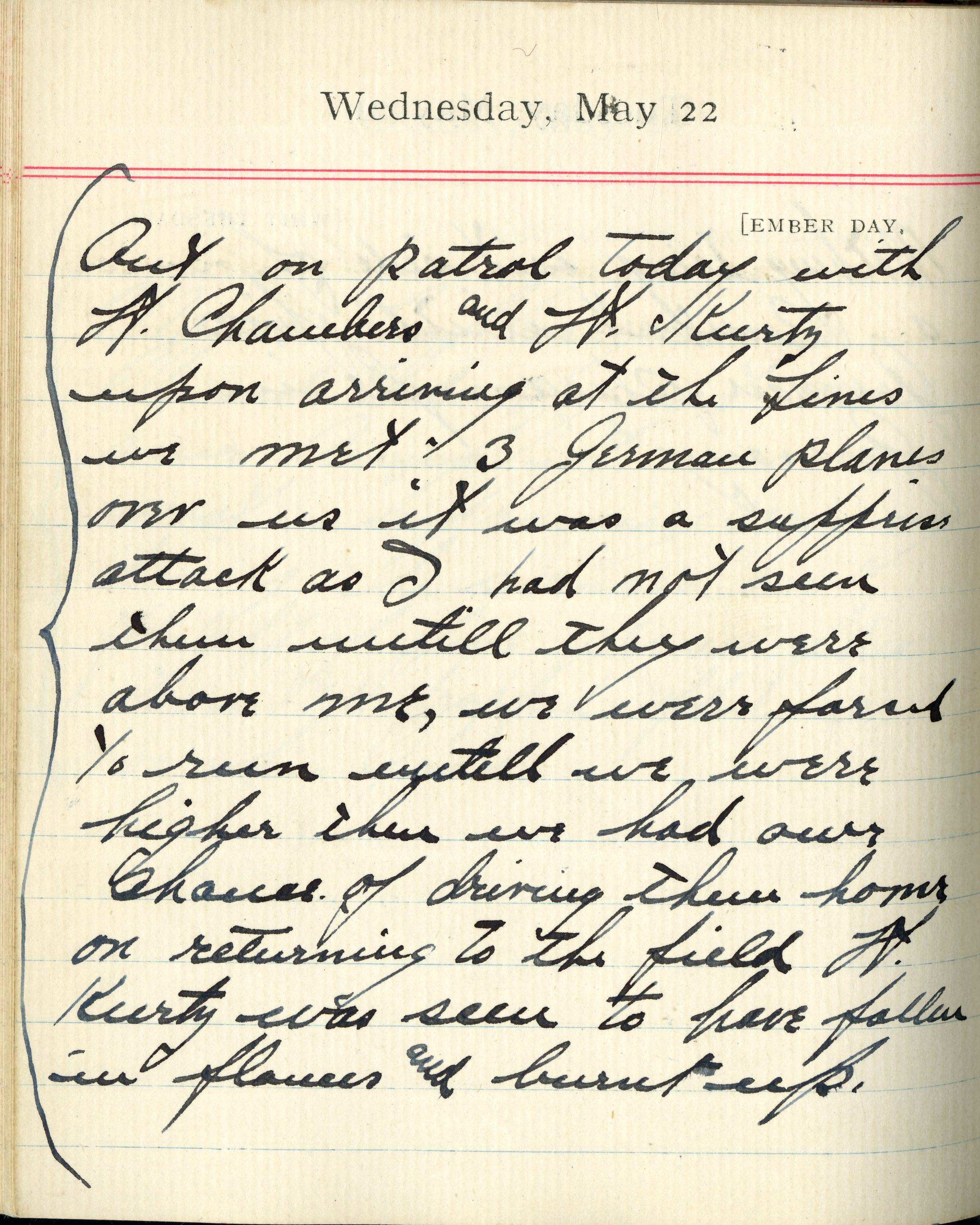 Eddie V. Rickenbacker WWI Diary