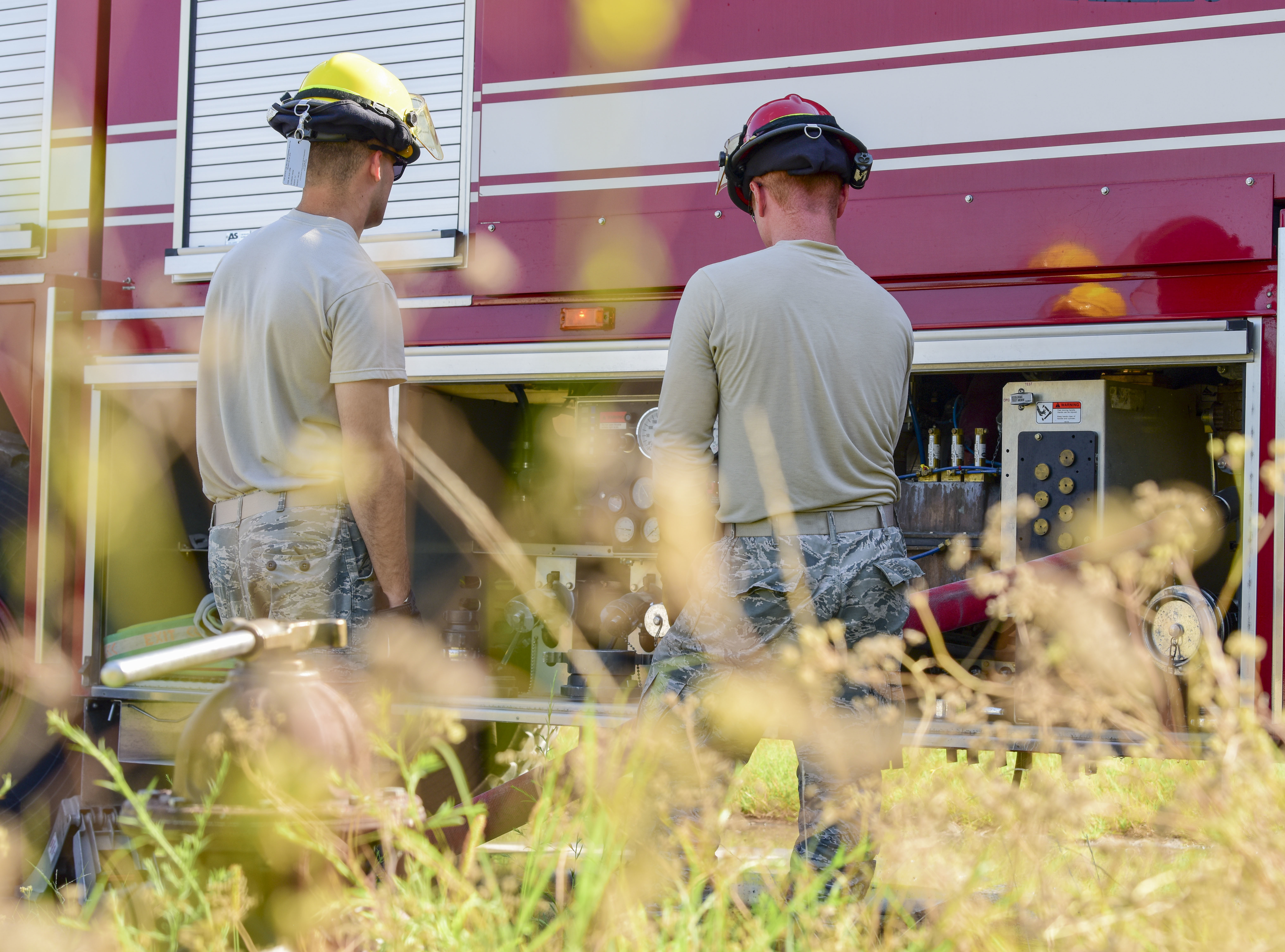 375th CES firefighters conduct 'live fire' training