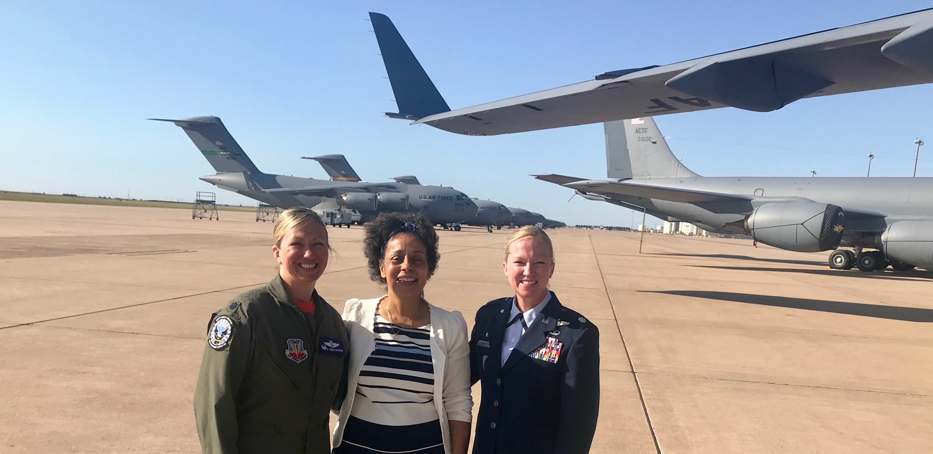 Flightline Photo with Adm. Michelle Howard