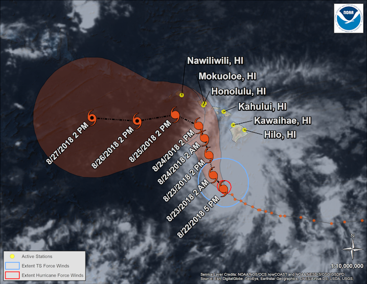 Hurricane Lane Satellite view