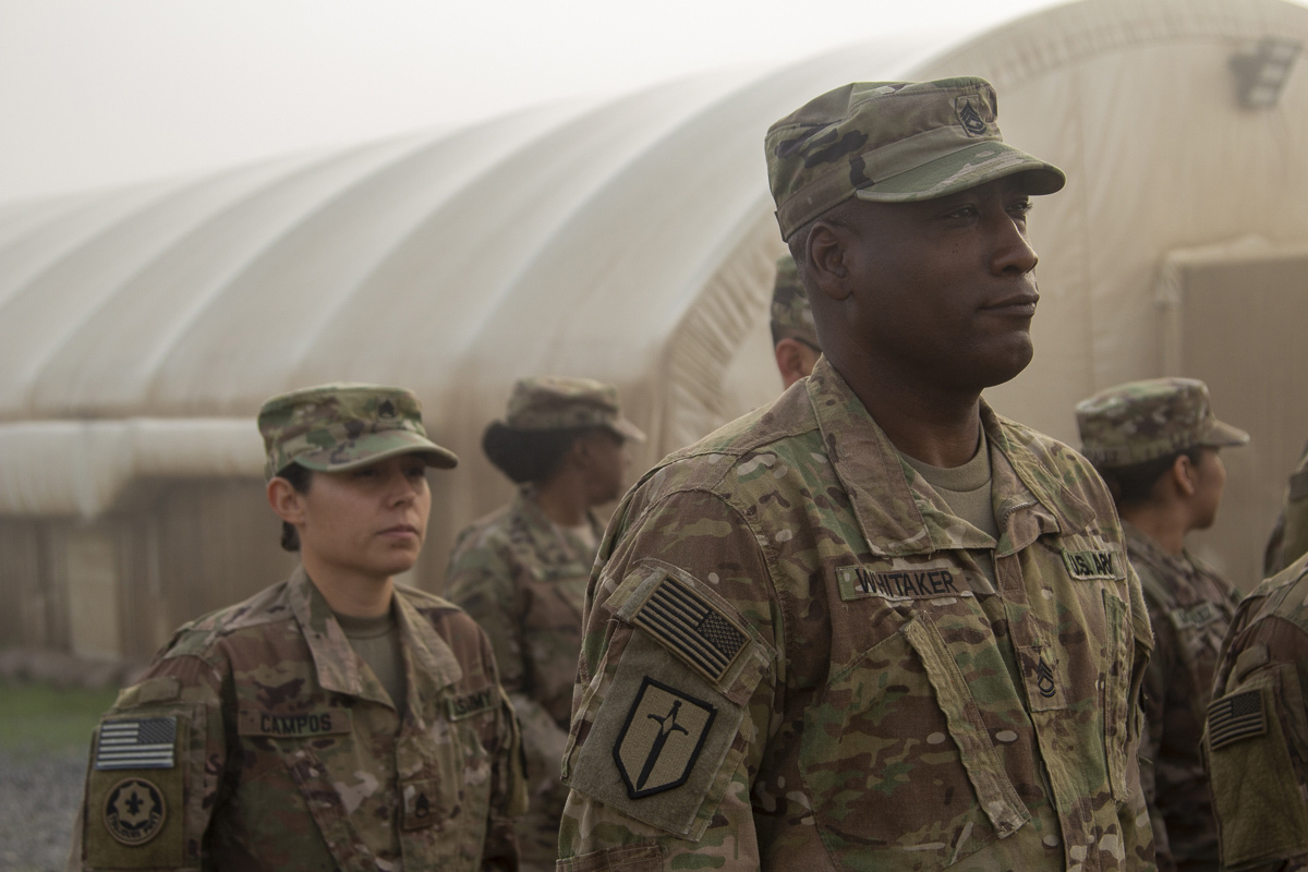 Promotion at 300th Special Troops Battalion, 300th Sustainment Brigade