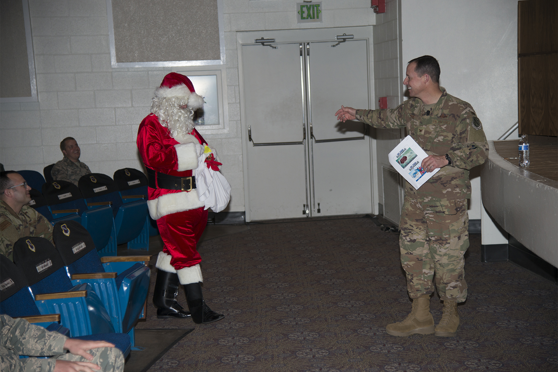 Santa makes a surprise visit to commander's call > Peterson and ...