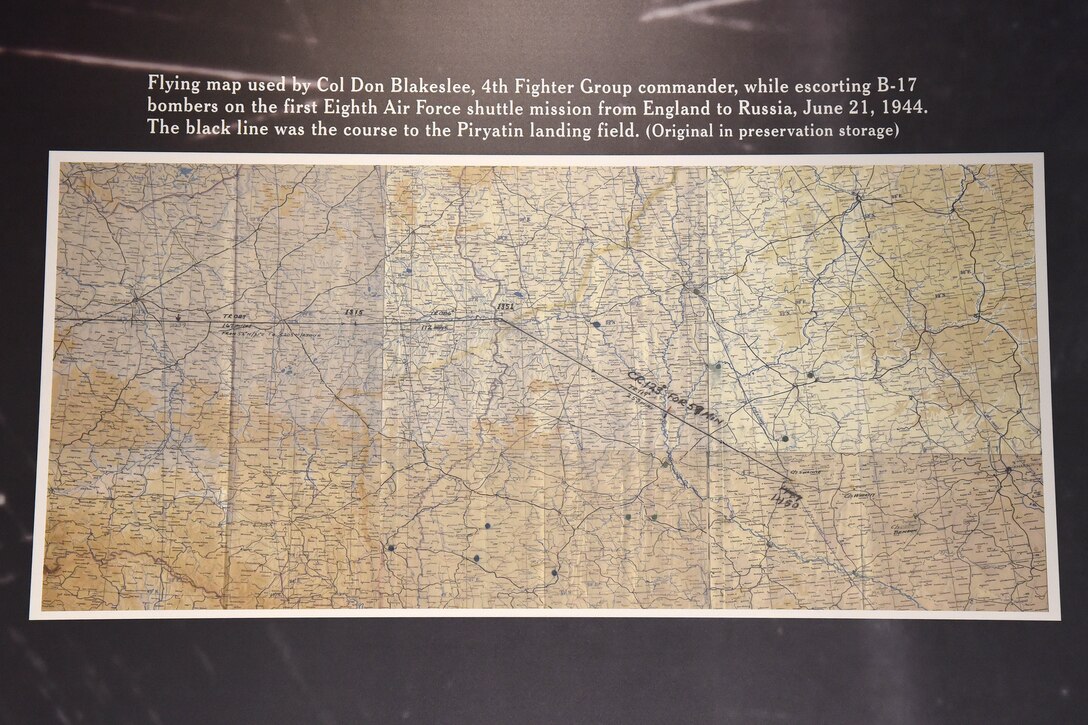 WWII Flying Map used by Col. Don Blakeslee