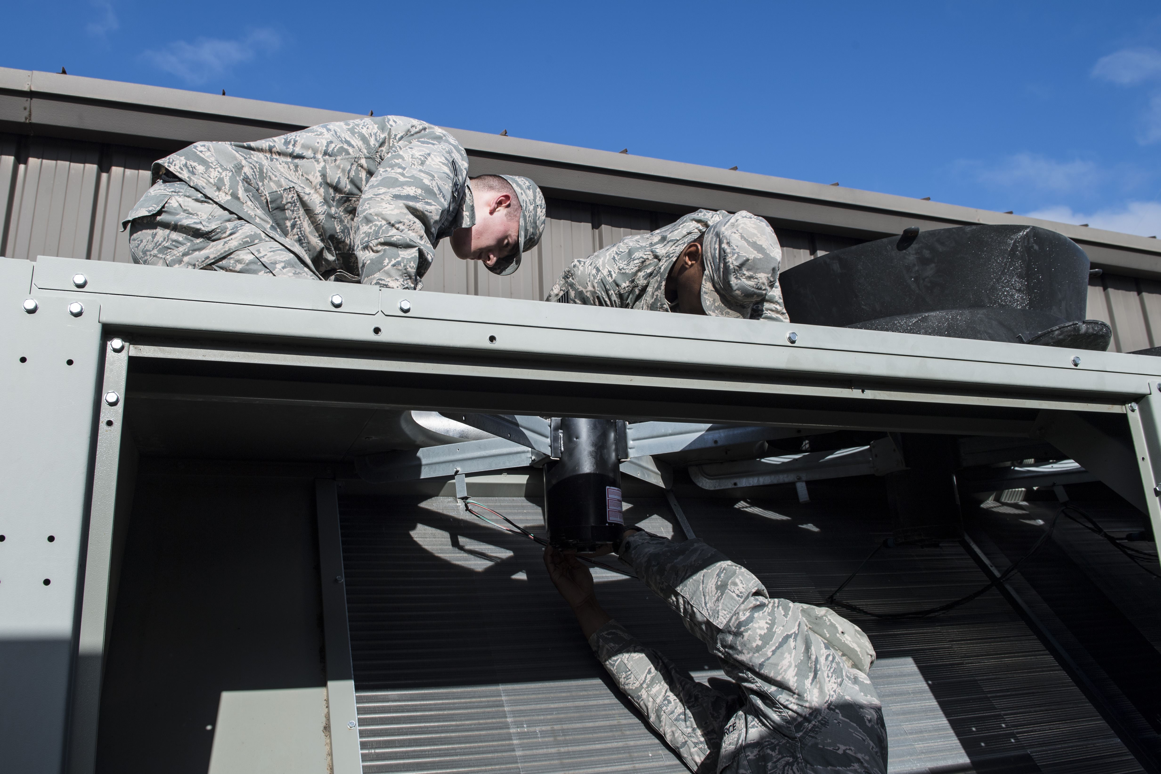 HVAC Airmen warm-up Moody