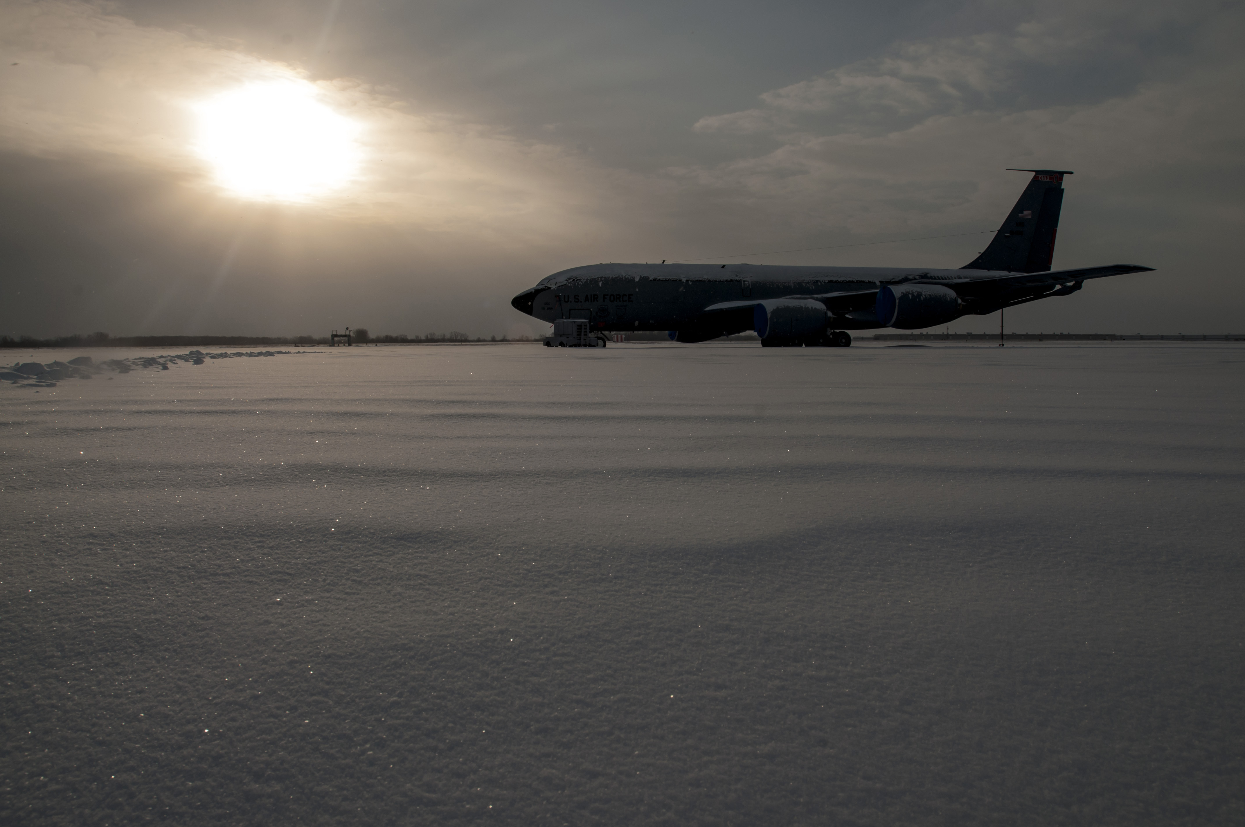 Snowy day on the flight line