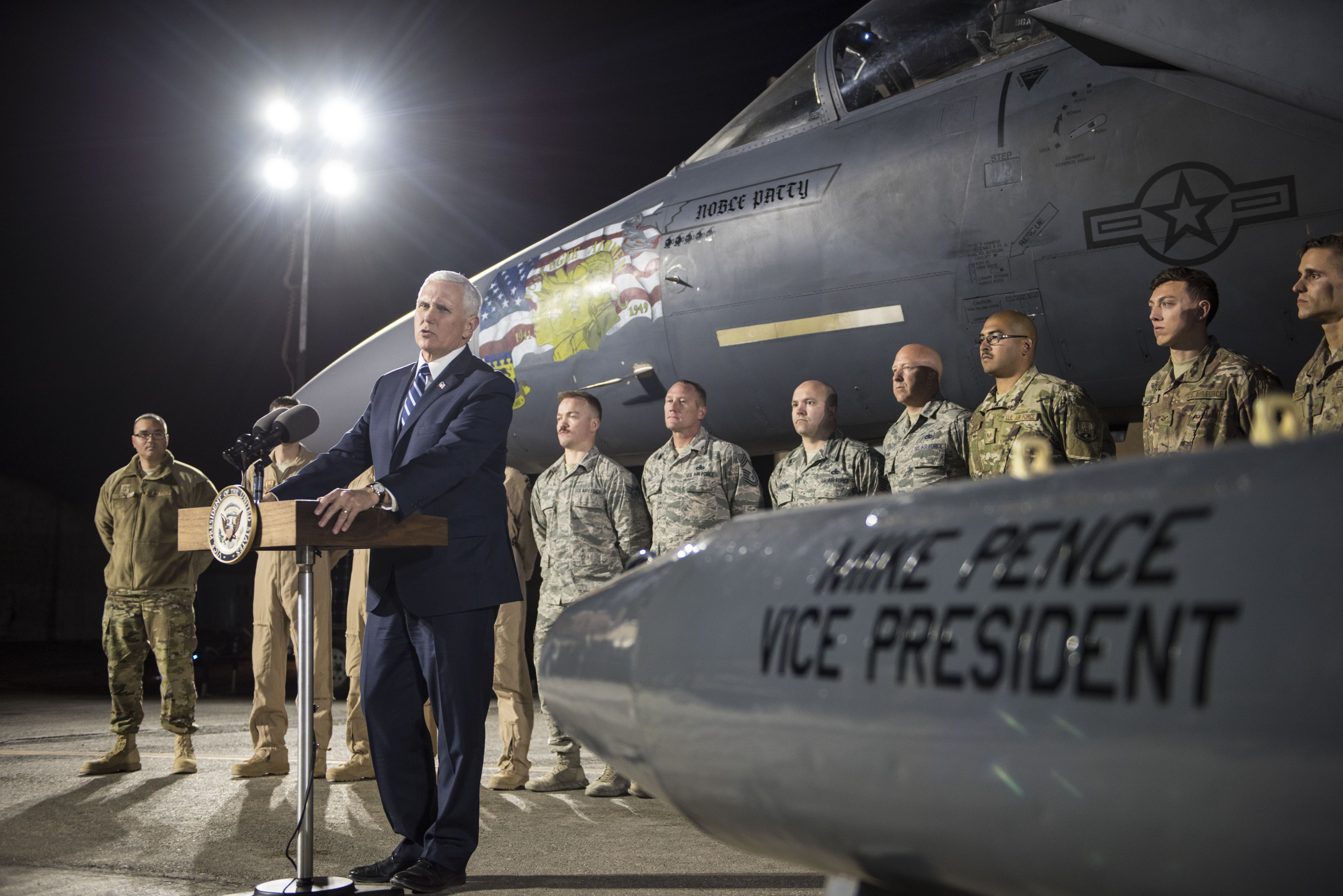 Red Tails welcome Vice President Mike Pence > U.S. Air Forces Central ...