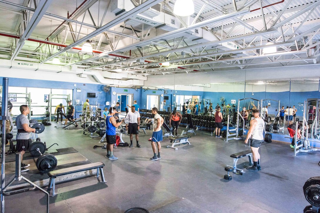 Service members utilize gym facilities at AUAB