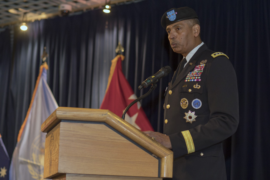 UNCR Change of Command ceremony