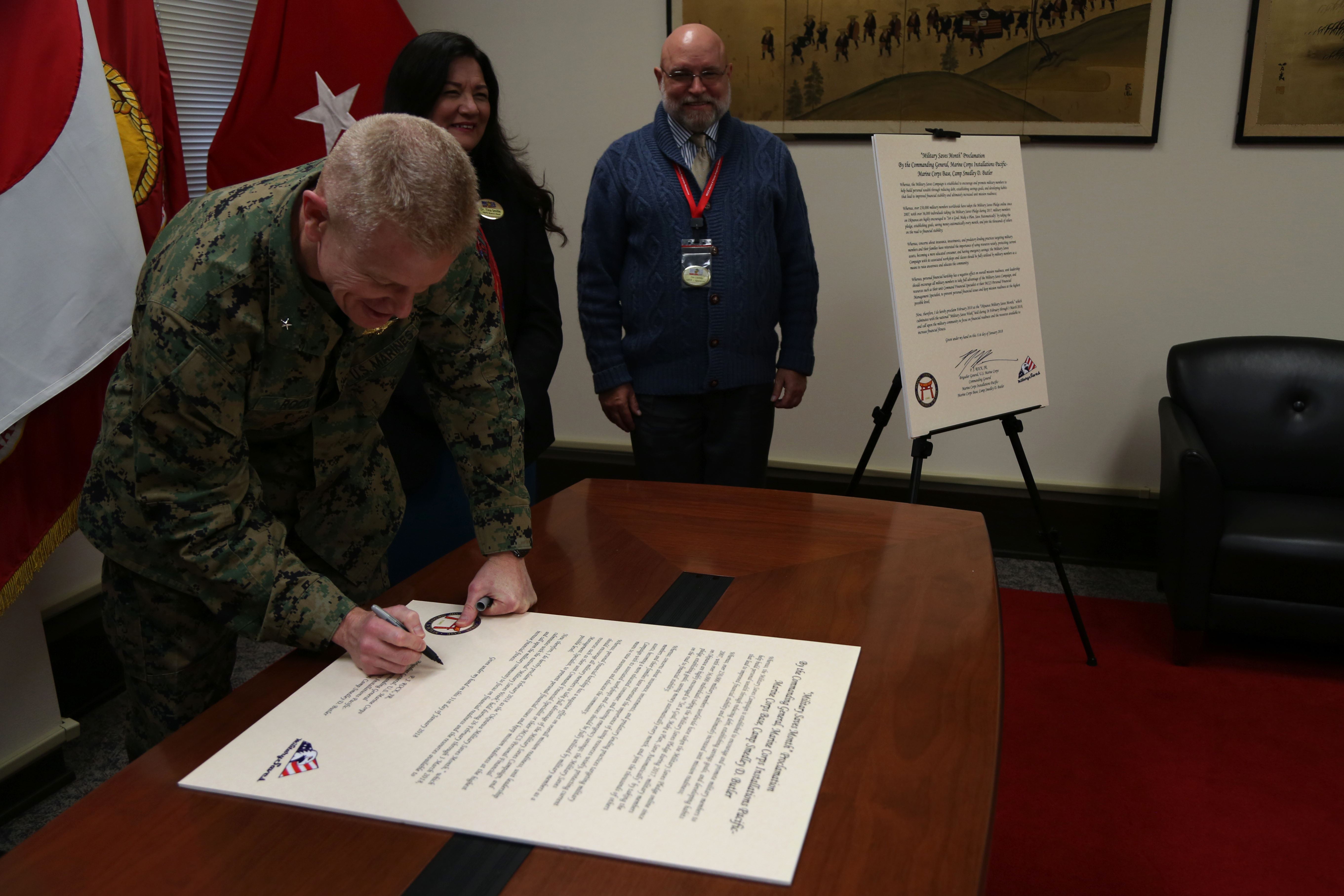 MCIPAC Commanding General signs Military Save Proclamation