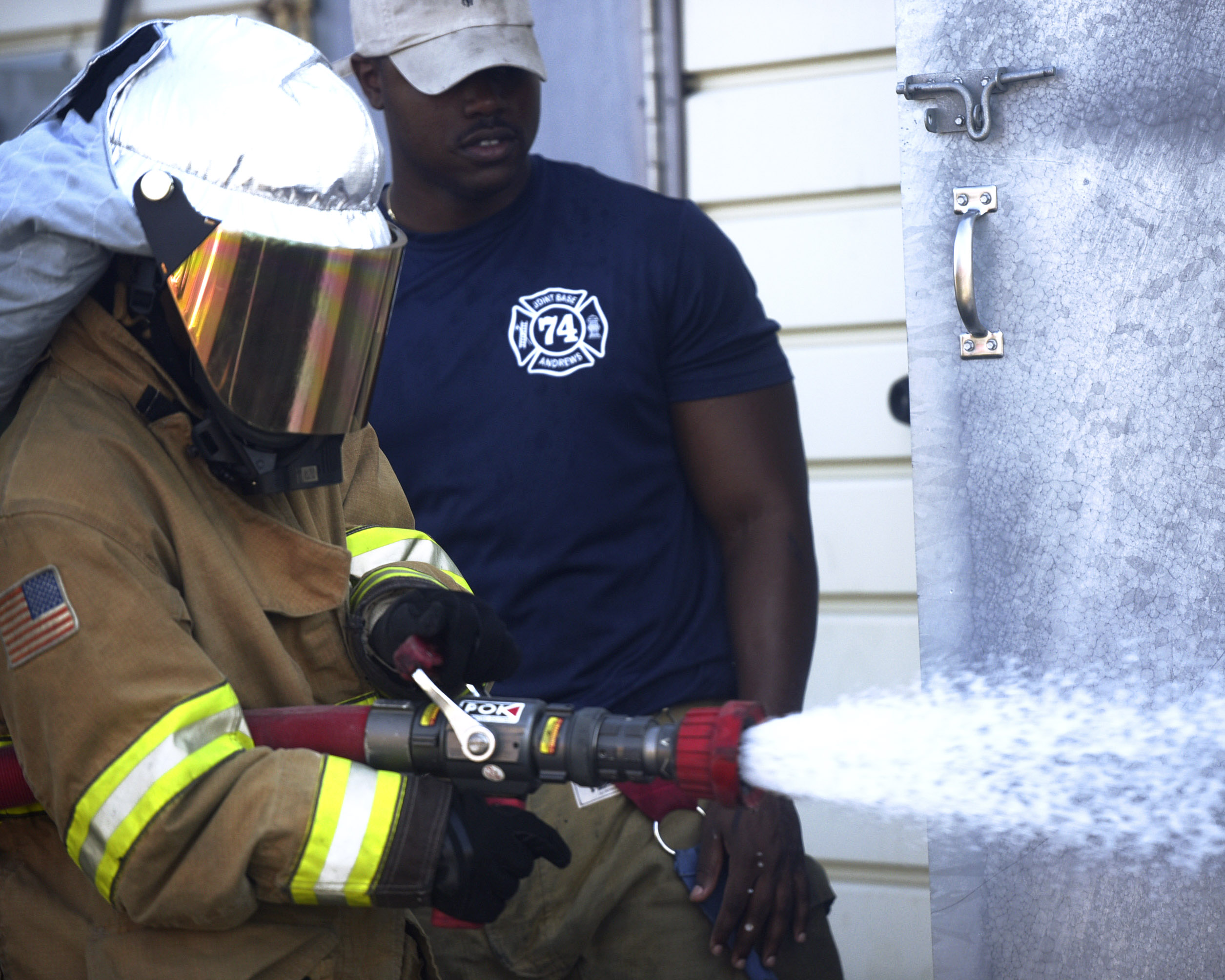 Cadets use fire hose