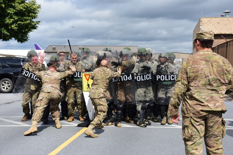 Security forces conduct riot control countermeasures training > 193rd ...
