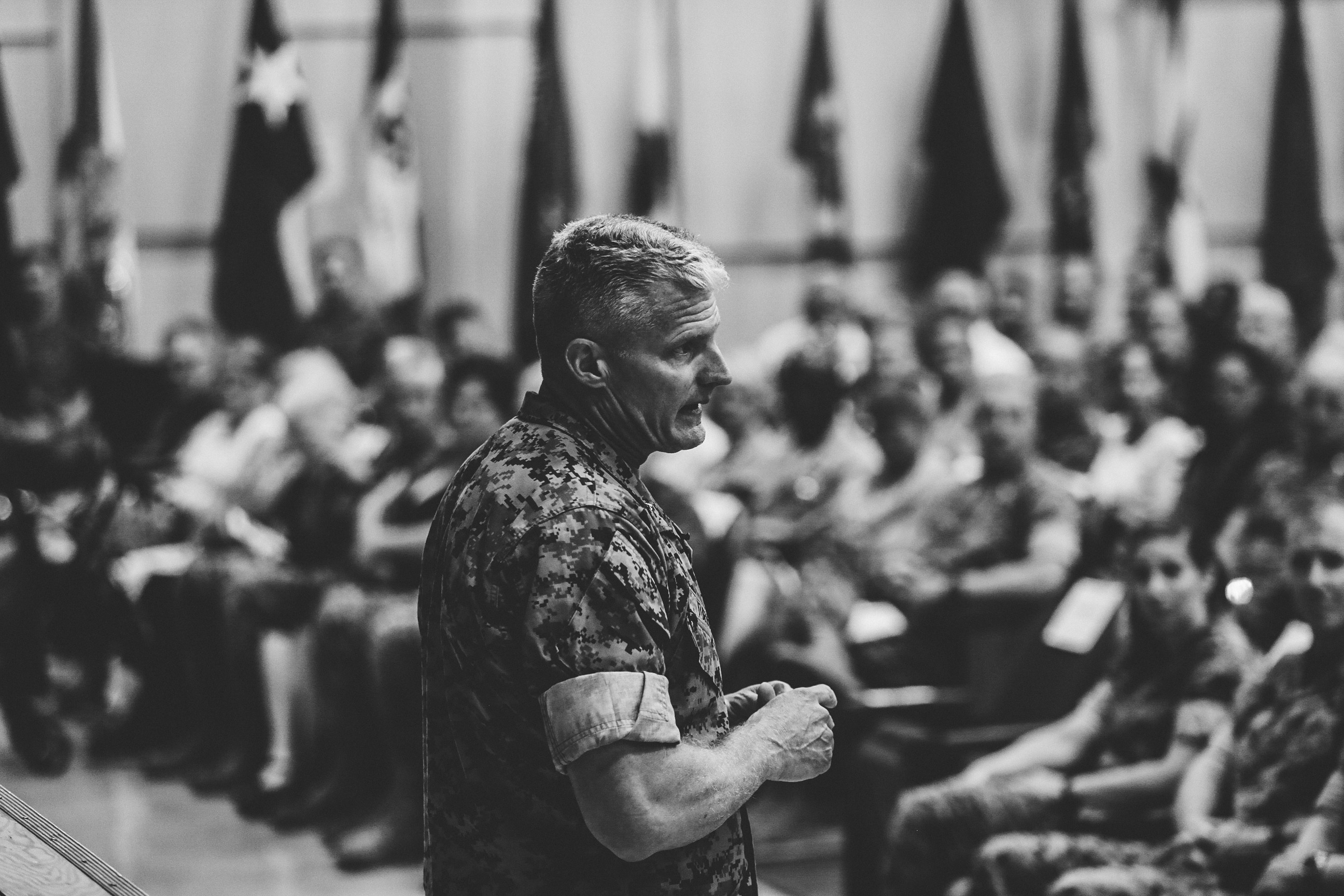 General officers exchange command aboard the Combat Center