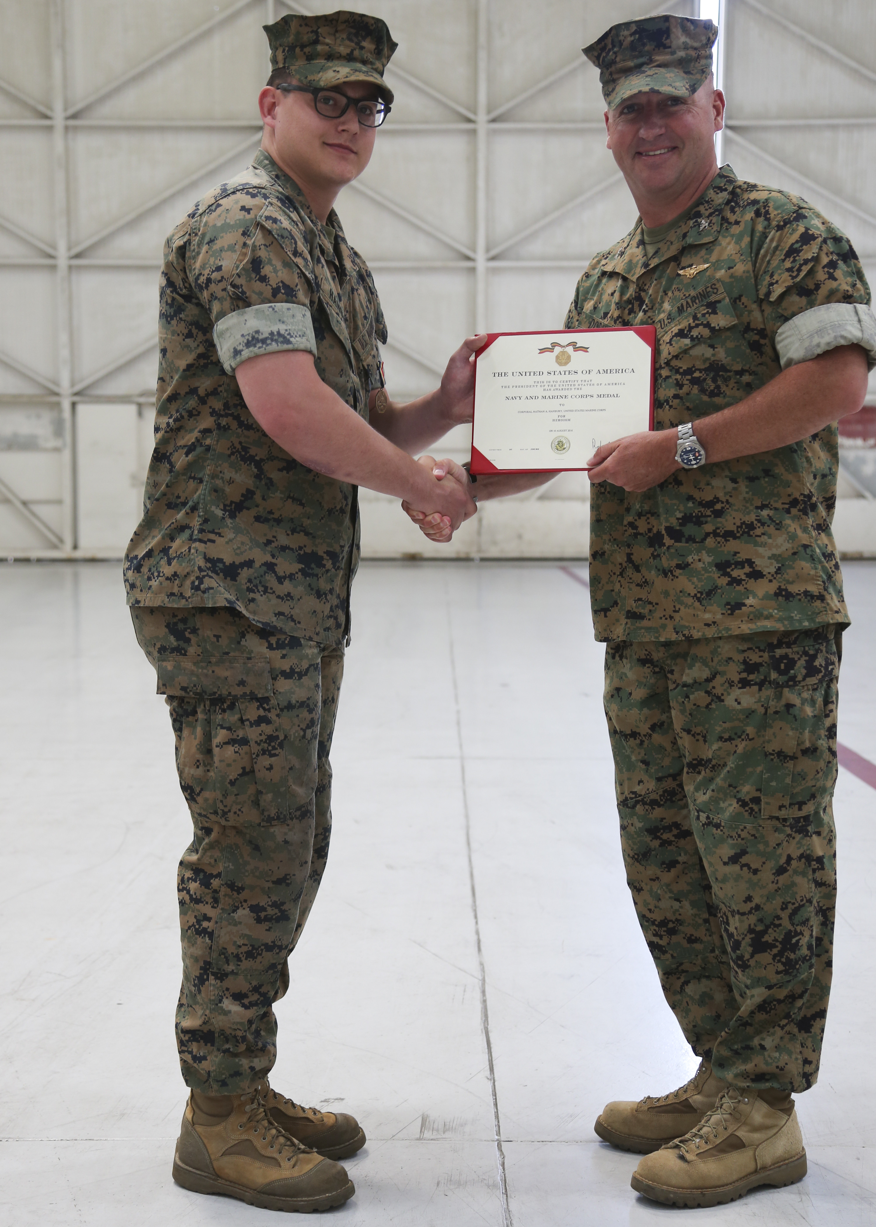 Navy and Marine Corps Medal awarded to 3rd MAW Marine for live-saving ...