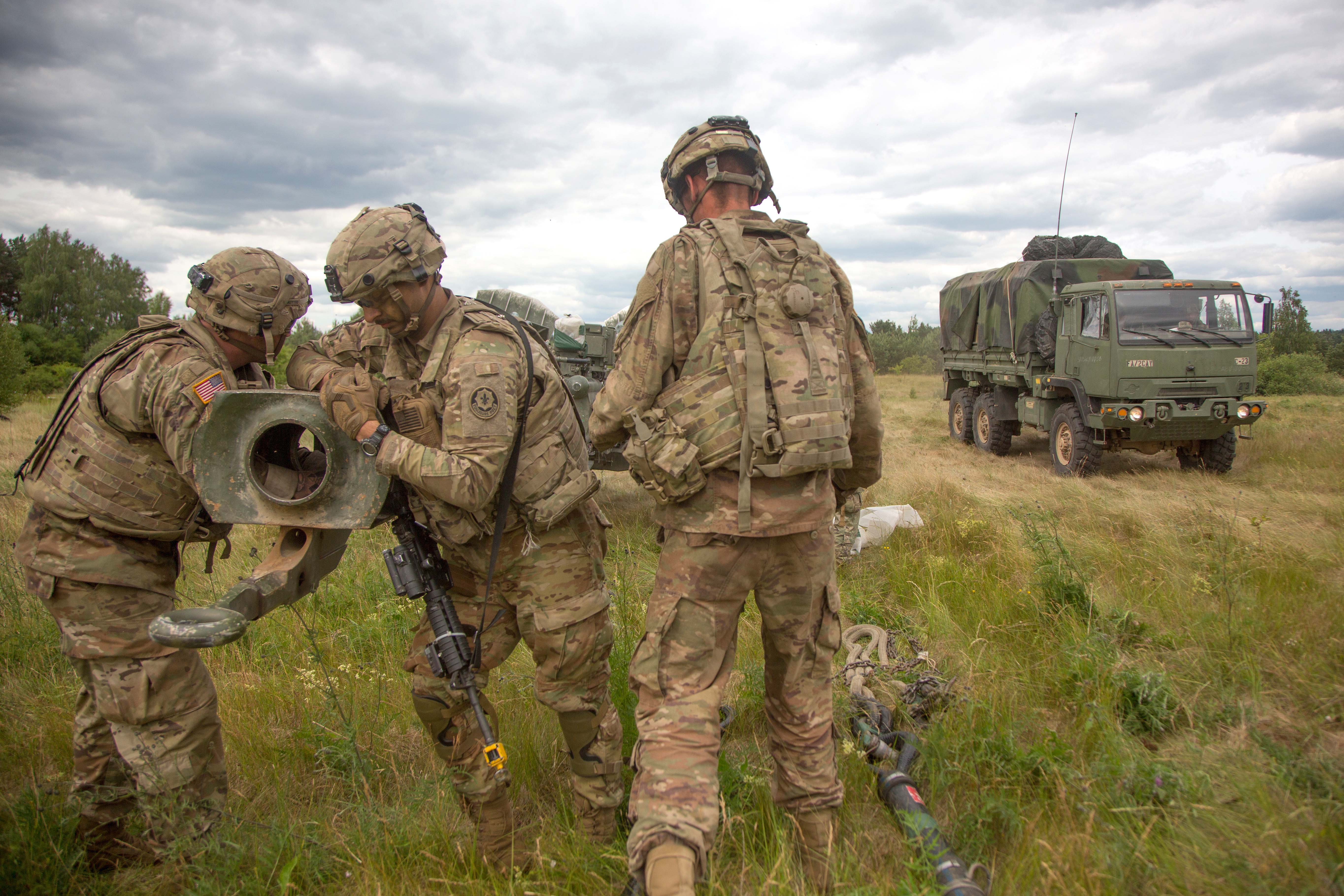 Aligning A Howitzer | U.S. Department of War