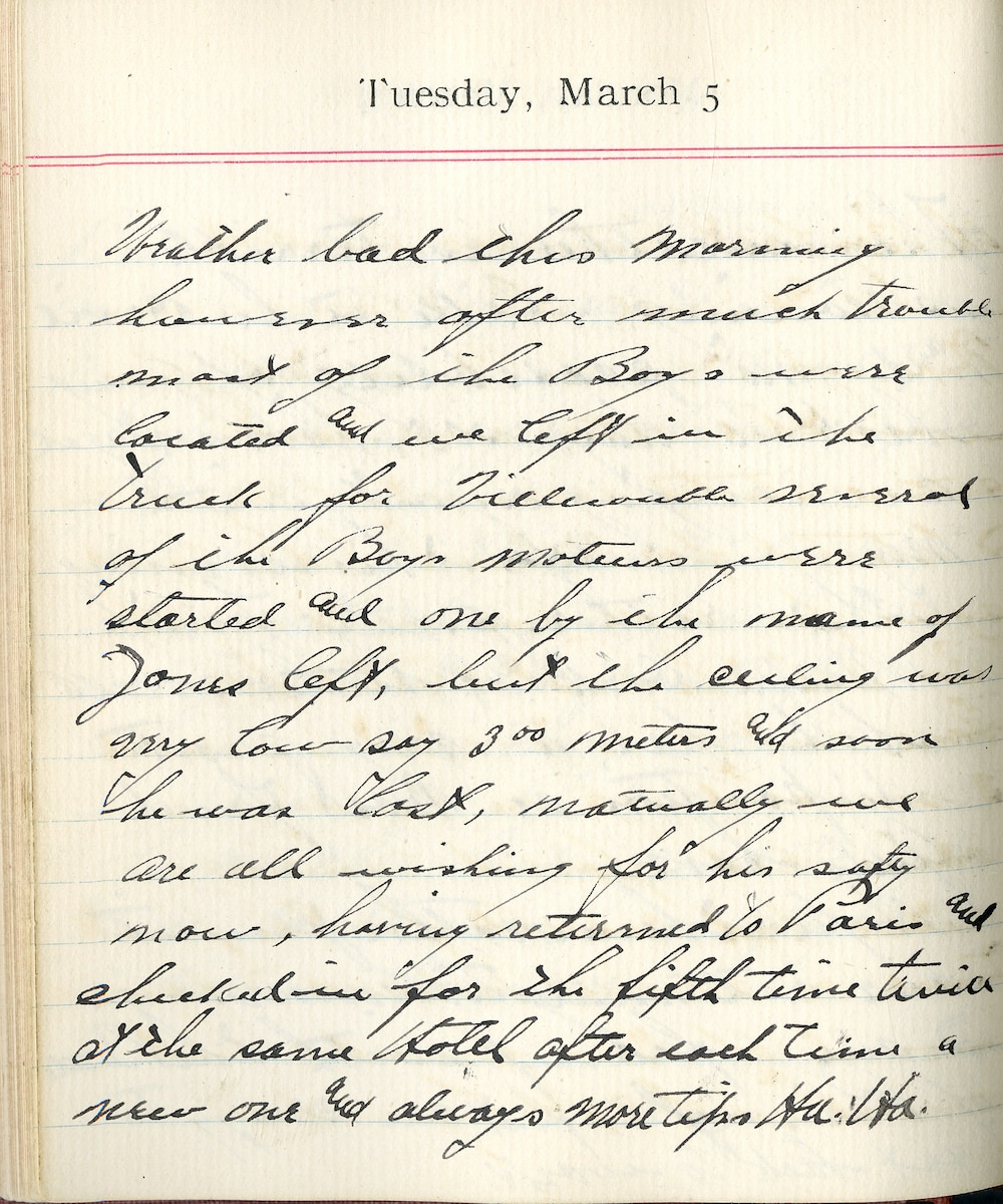 Eddie V. Rickenbacker WWI Diary > National Museum of the United States ...