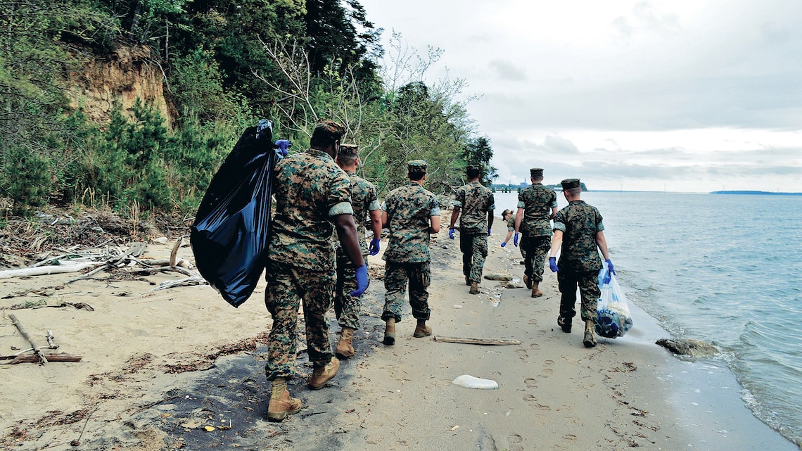 Marine environmental engineers help keep the base clean and safe ...