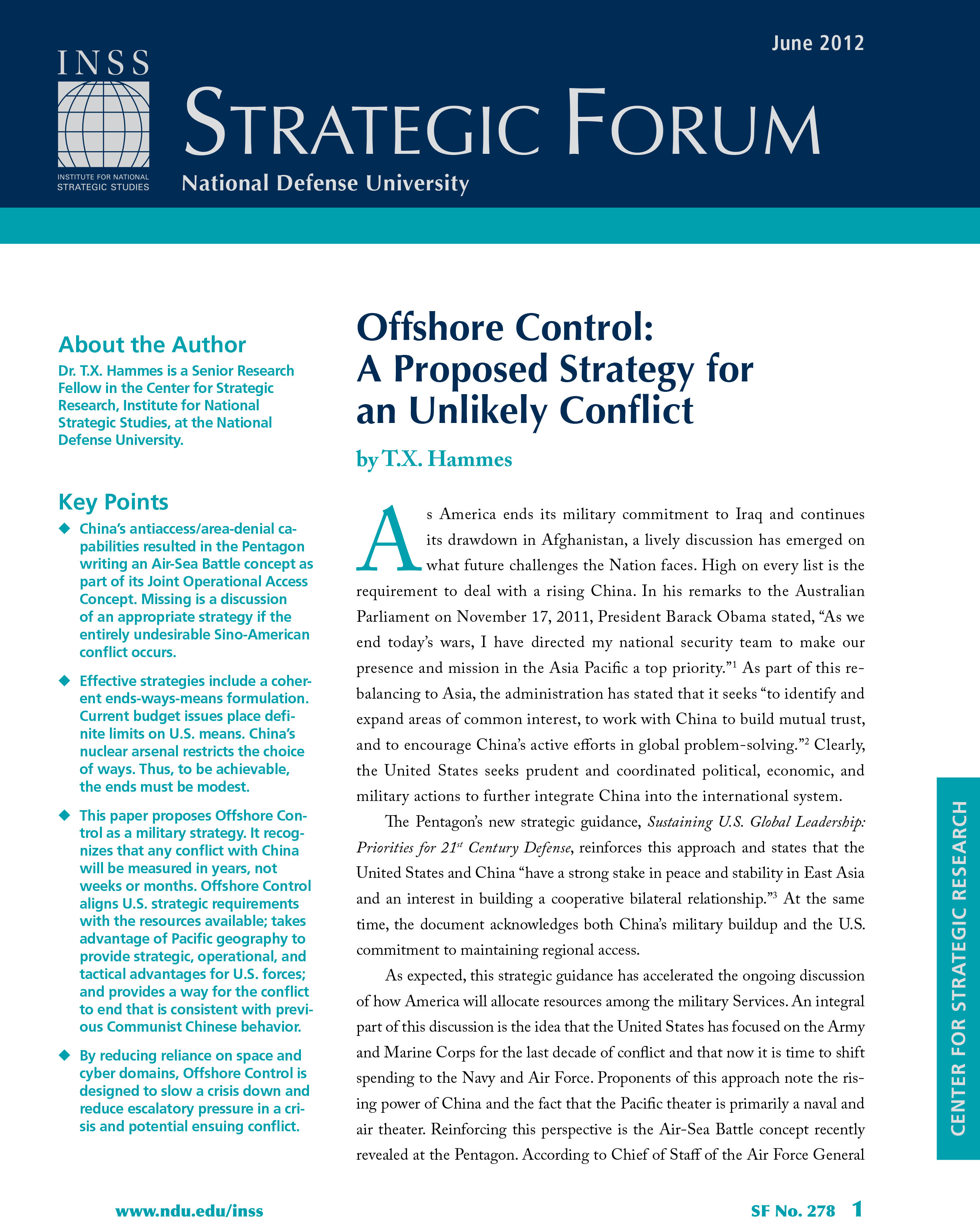 Offshore Control: A Proposed Strategy for an Unlikely Conflict ...