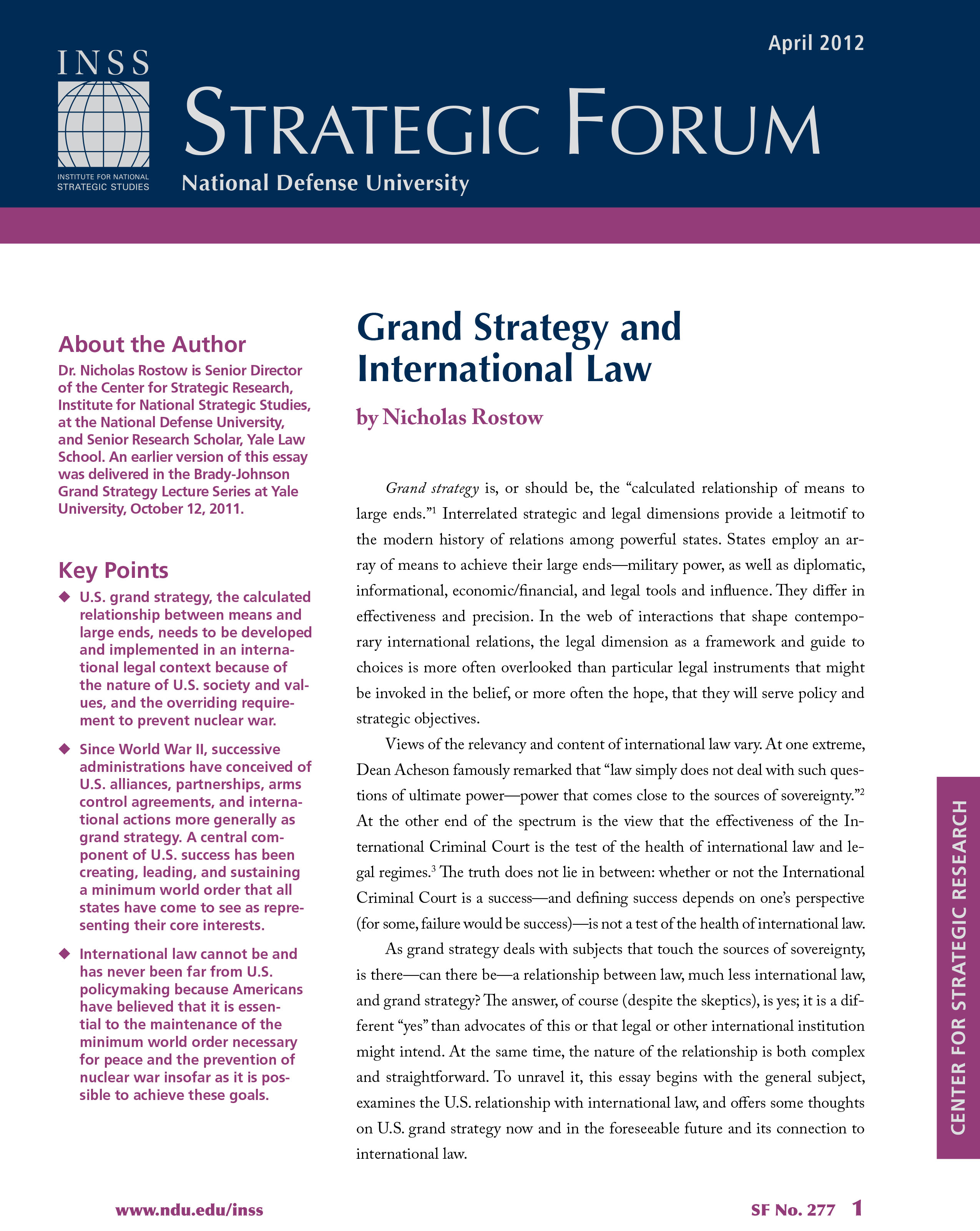 Grand Strategy and International Law > National Defense University ...