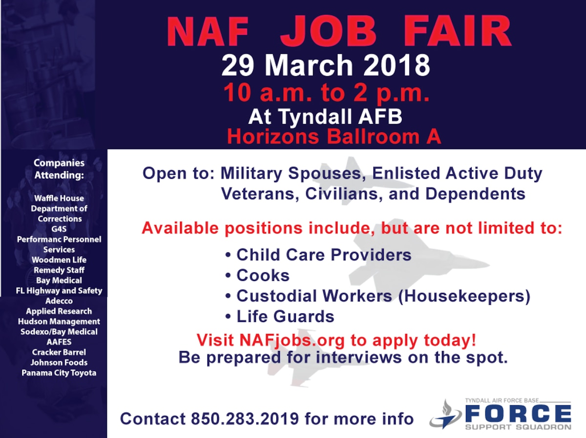 NAF Job Fair coming to Tyndall > Tyndall Air Force Base > Article Display