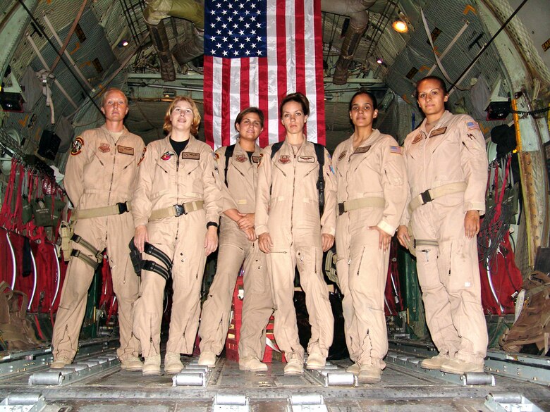 Members of 386 AEW first all-female C-130 crew to fly in combat reflect ...