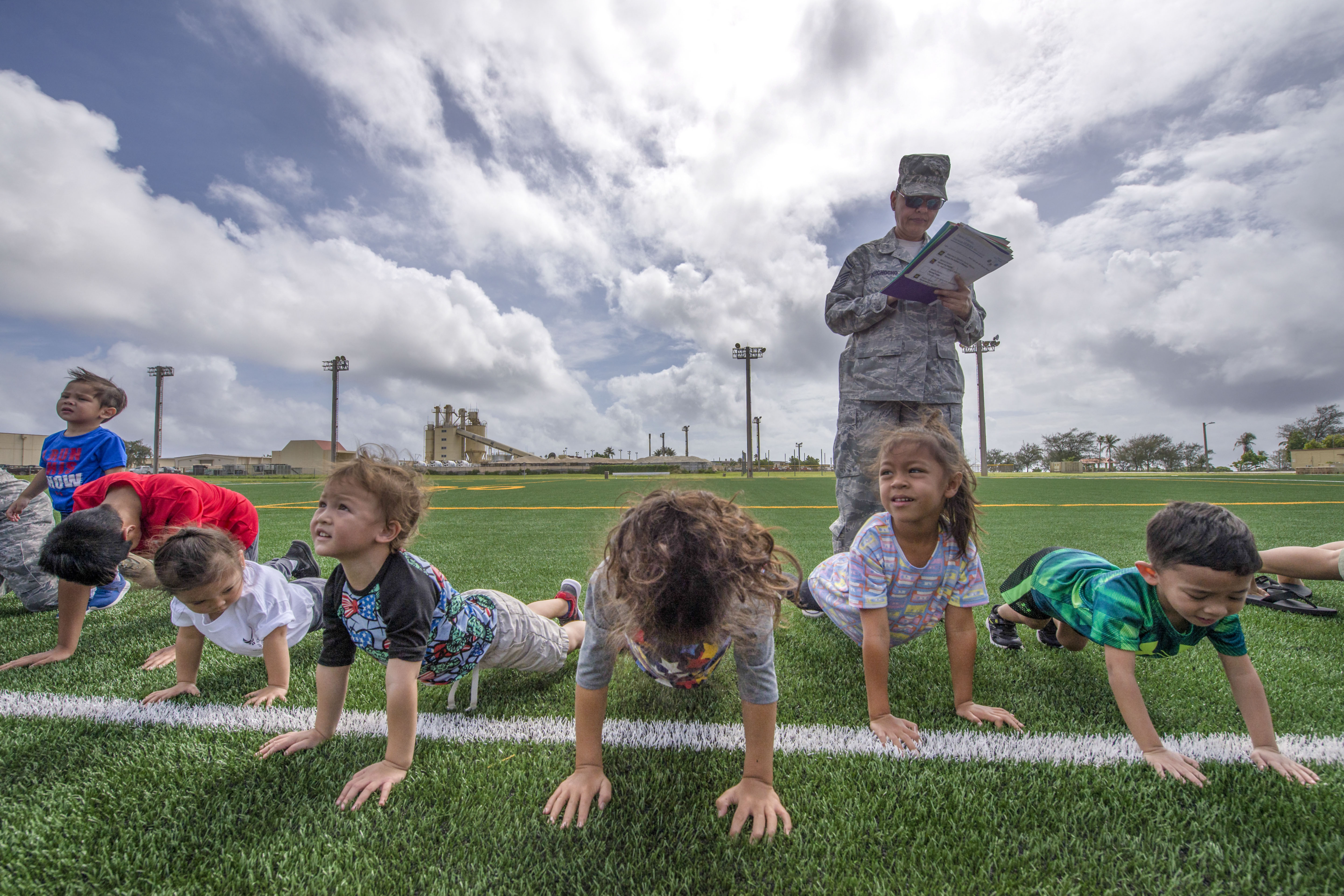 kids doing push ups