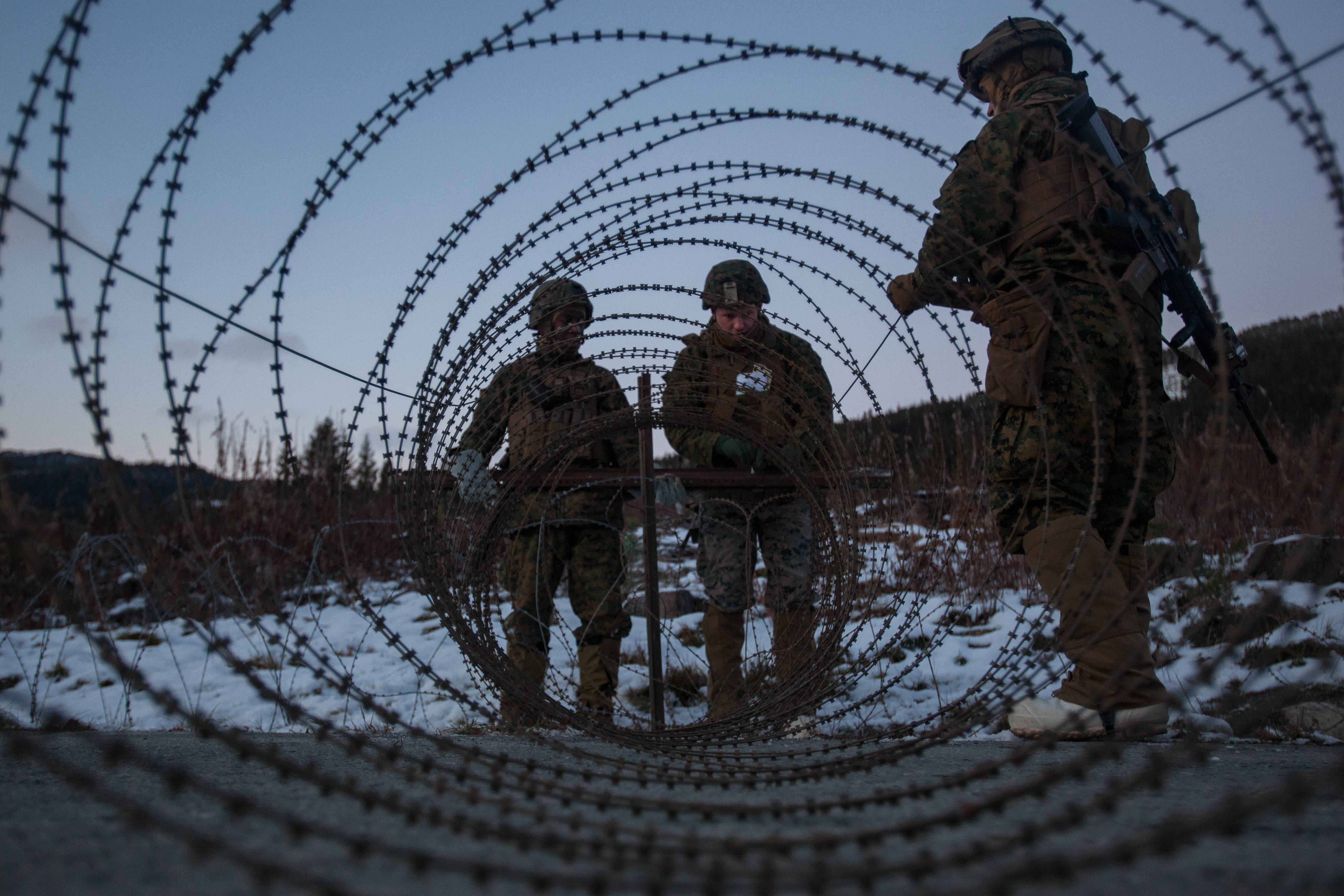 Marines, Sailors build bridge in Norway during Exercise Trident ...