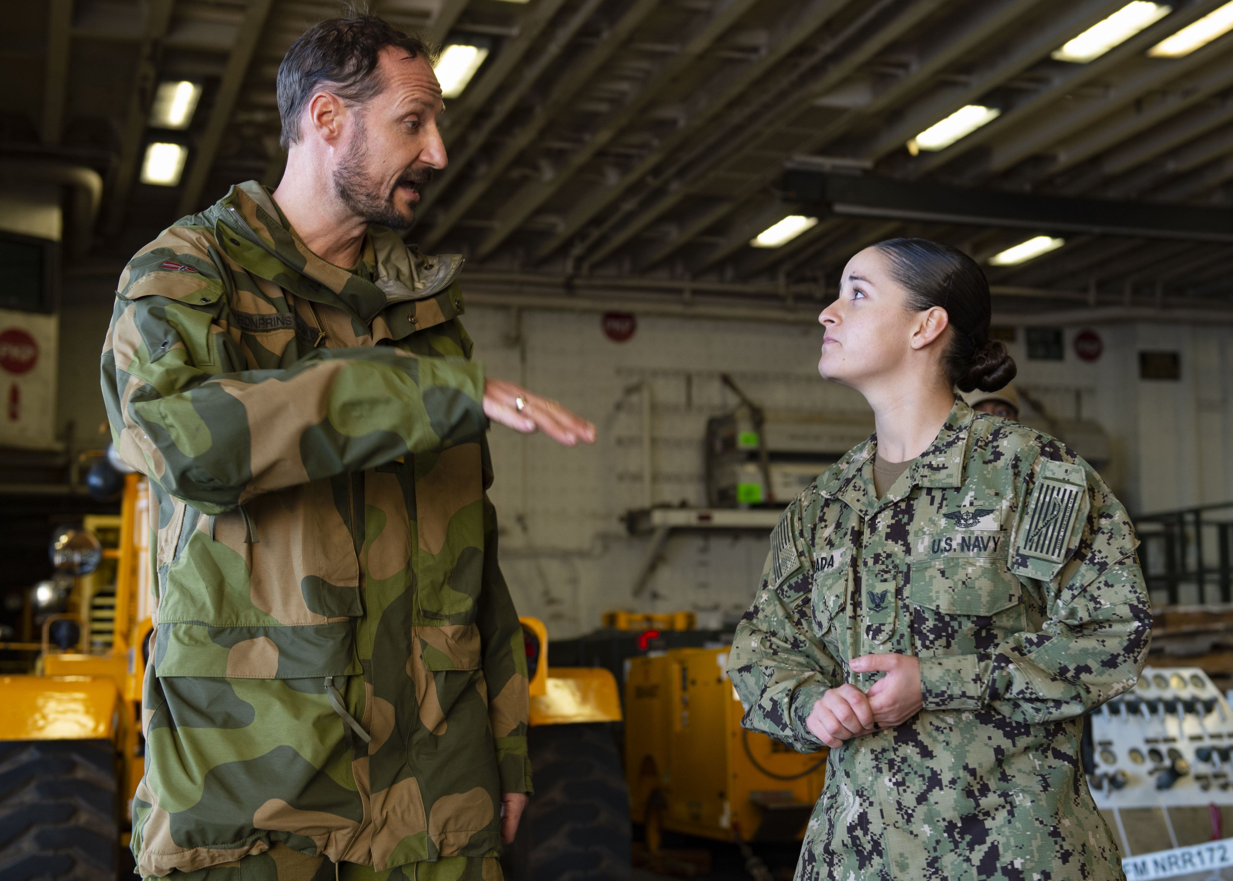 Crown Prince Of Norway Visits Iwo Jima United States Navy Display