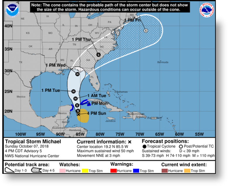 HURCON 4 declared as Tropical Storm Michael approaches > Eglin Air ...