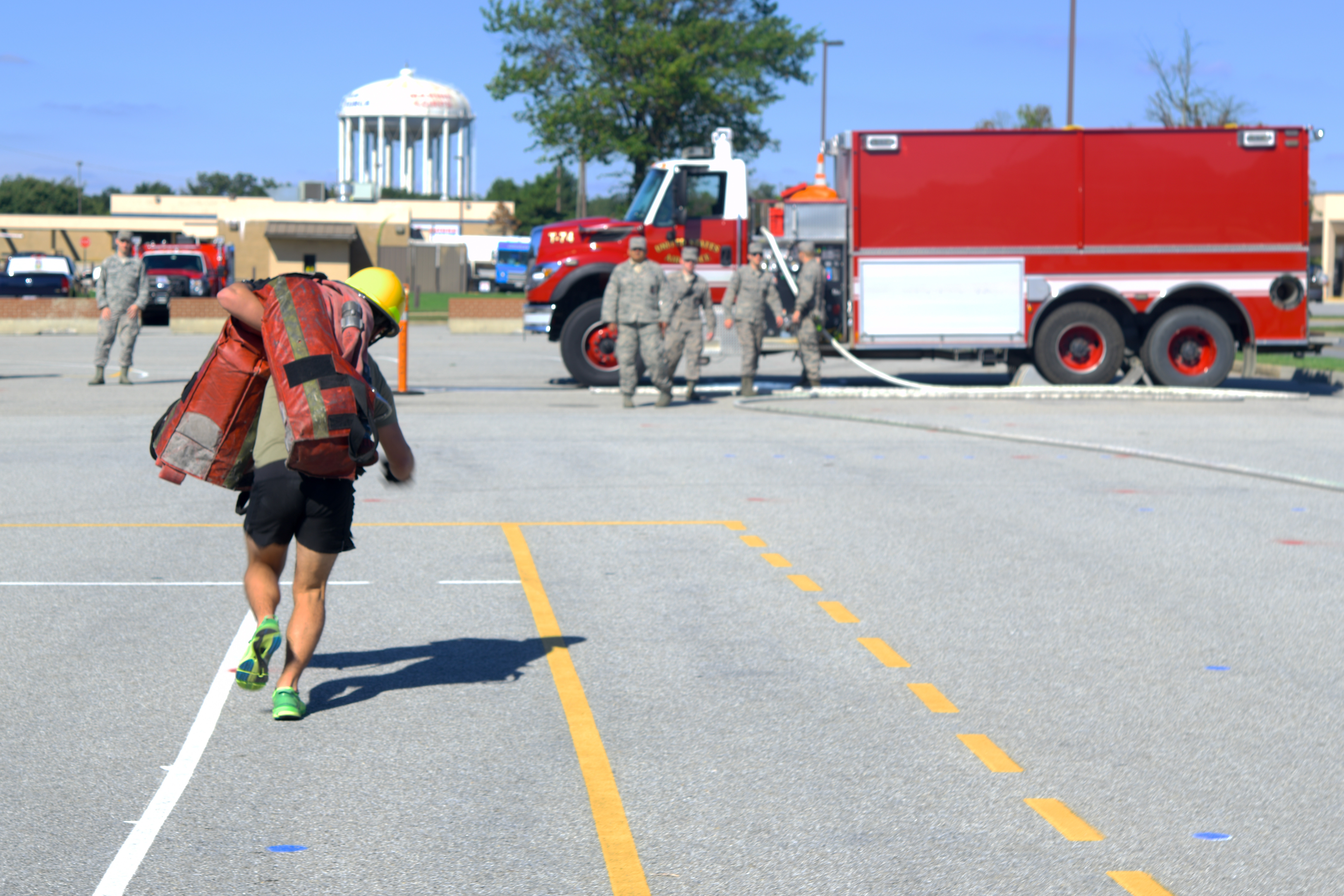 Airmen run in relay race