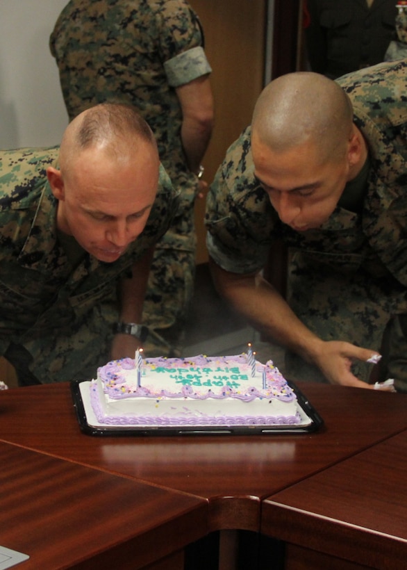 Birthday Surprise! MARFORK celebrates Marines birthdays