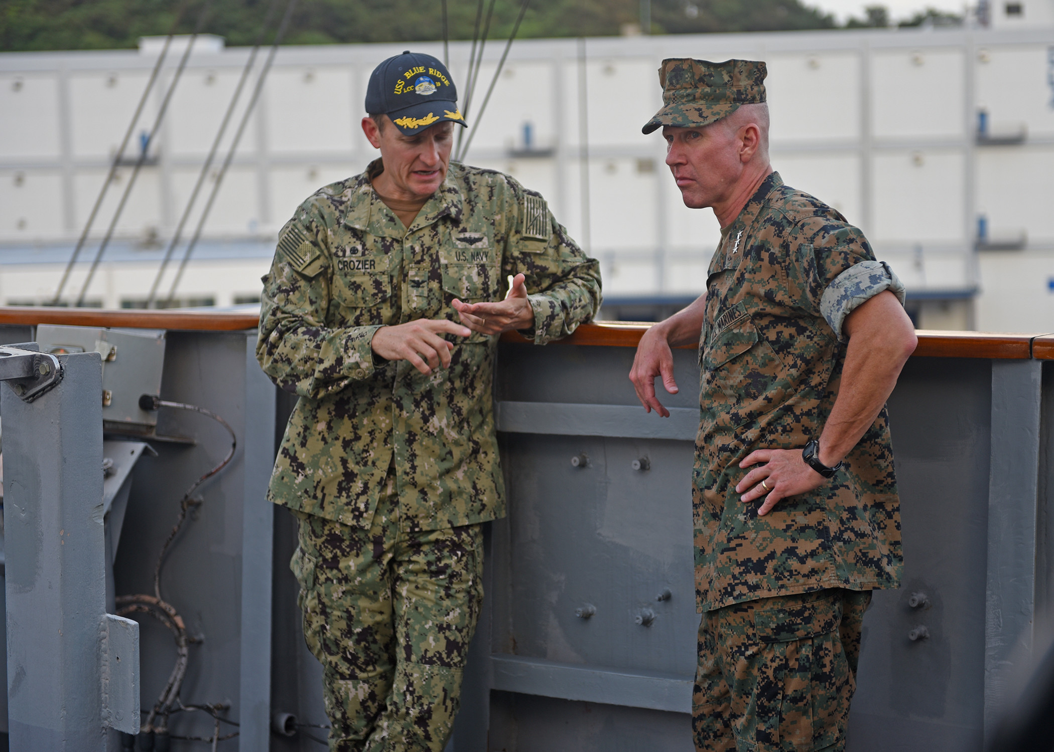 7th Fleet Leadership Welcomes Marine Forces Japan aboard USS Blue Ridge ...