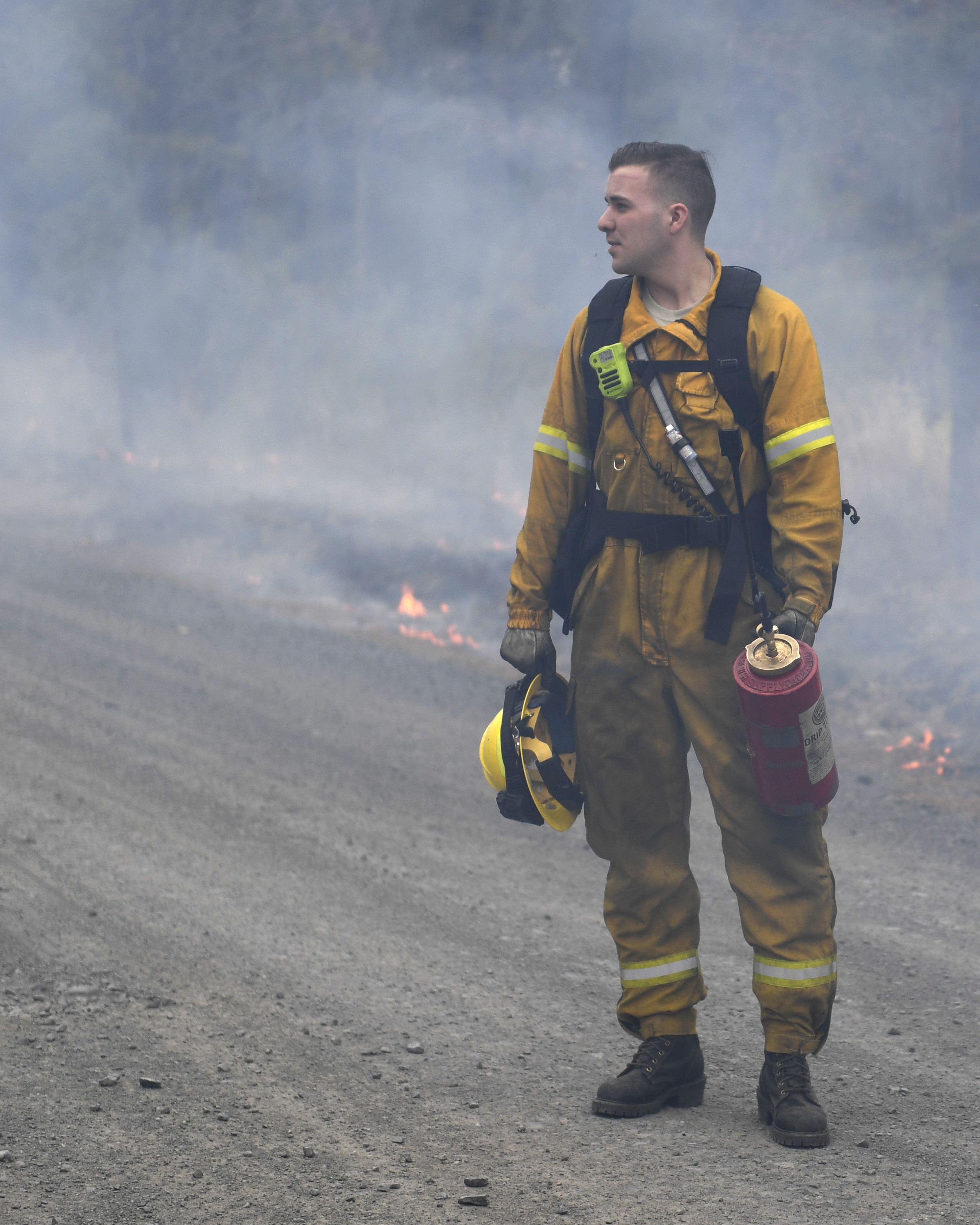 Firefighters conduct, contain controlled burns