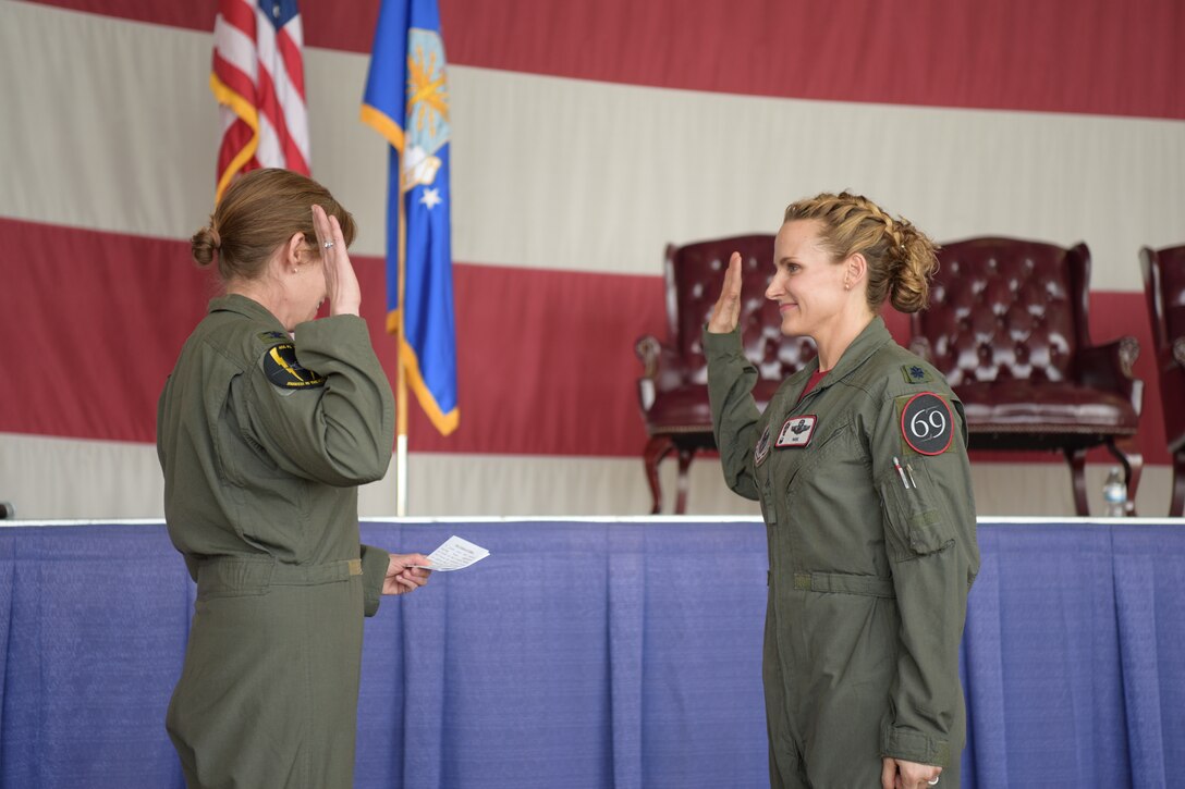 Lt. Col. Trena Savageau pins on Colonel